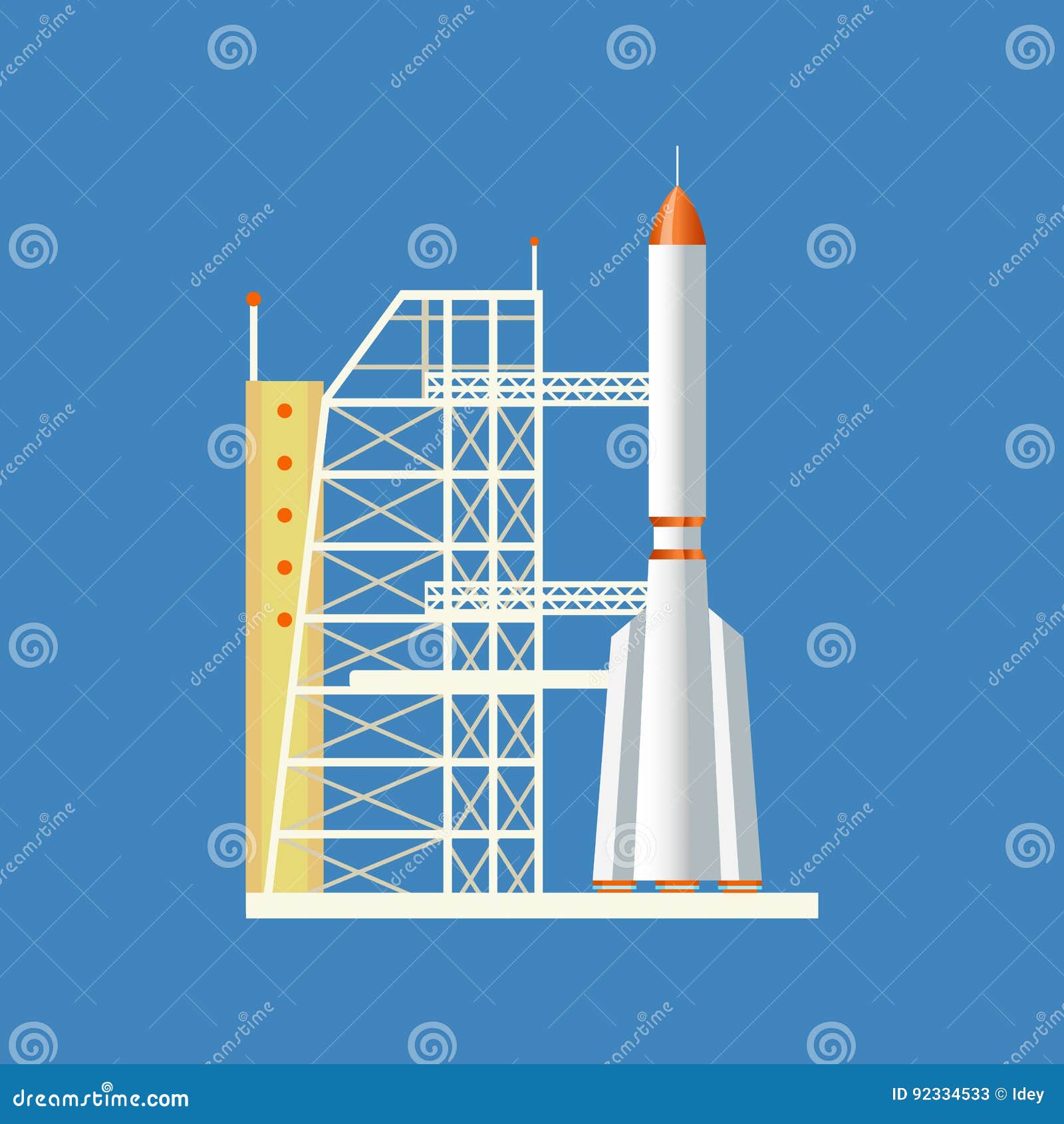 Rocket Launched from Station into Air, Installed on Technical Base ...