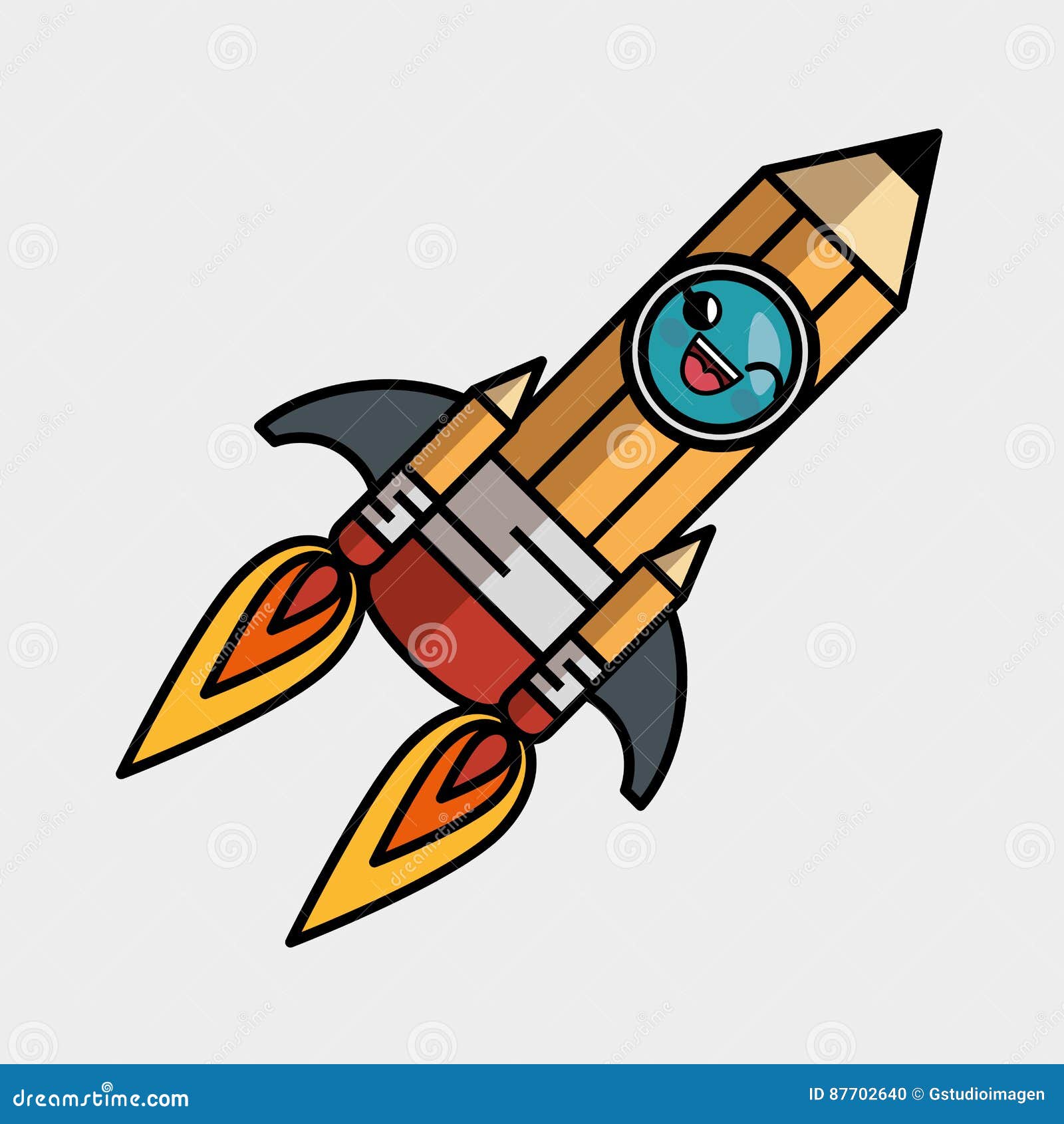 Rocket Launcher Character Isolated Icon Stock Vector - Illustration of ...