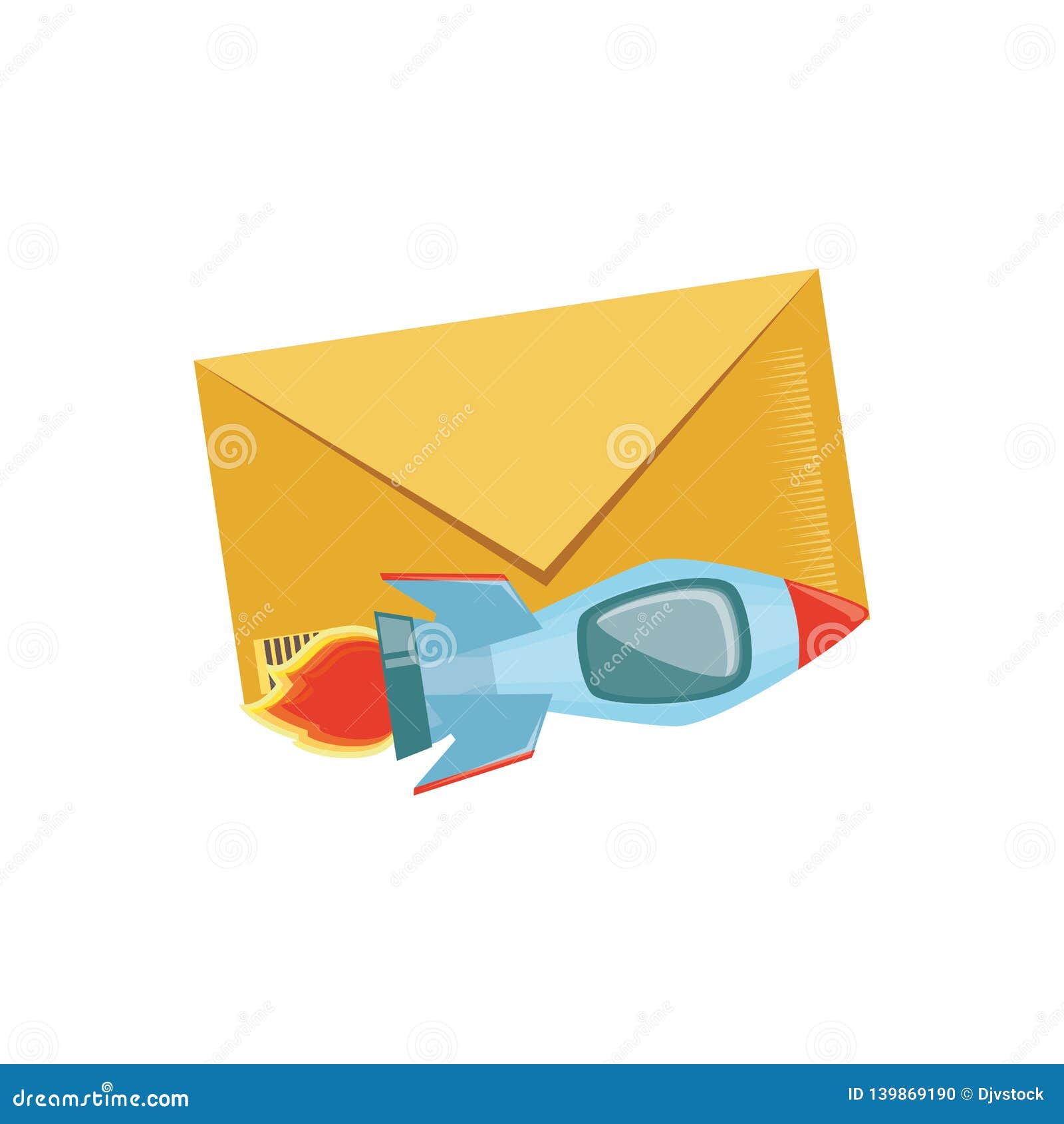 Rocket Launcher with Envelope Mail Stock Vector - Illustration of ...