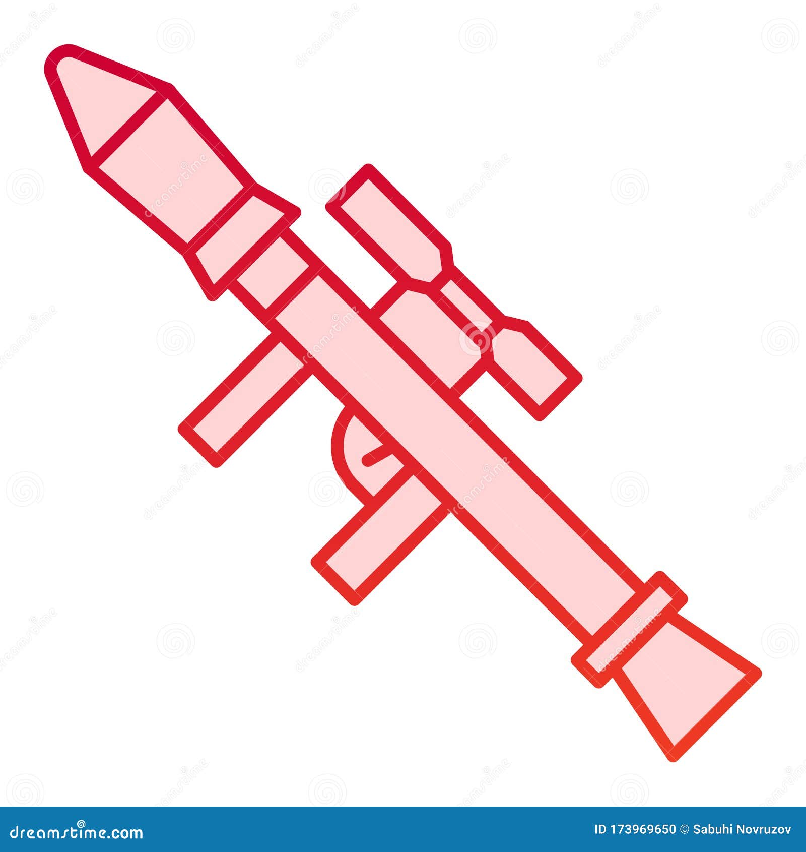 Rocket Launcher Flat Icon. Bazooka Vector Illustration Isolated on White Stock Vector ...