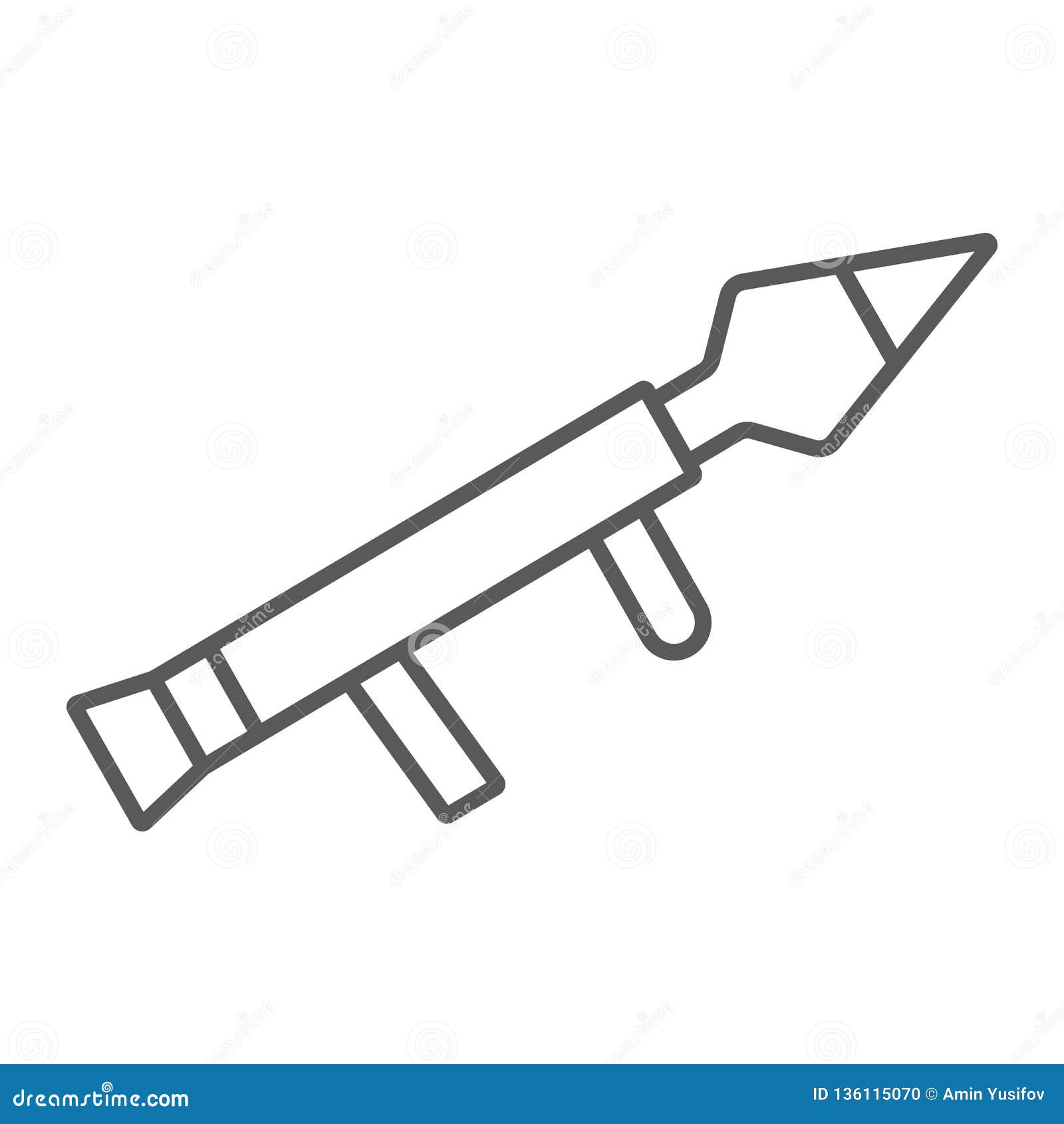 Linear Launcher Icon From Army And War Outline Collection. Thin Line ...