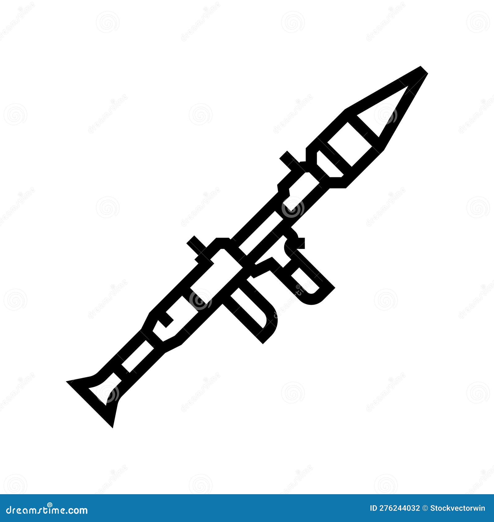 Rocket Launcher Weapon War Line Icon Vector Illustration Stock Vector ...