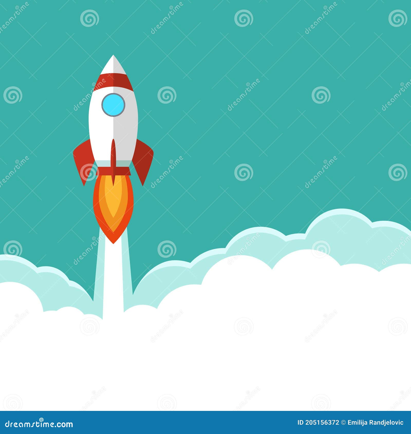 Skyward Soar: Rocket Launch into Boundless Horizons Stock Vector ...
