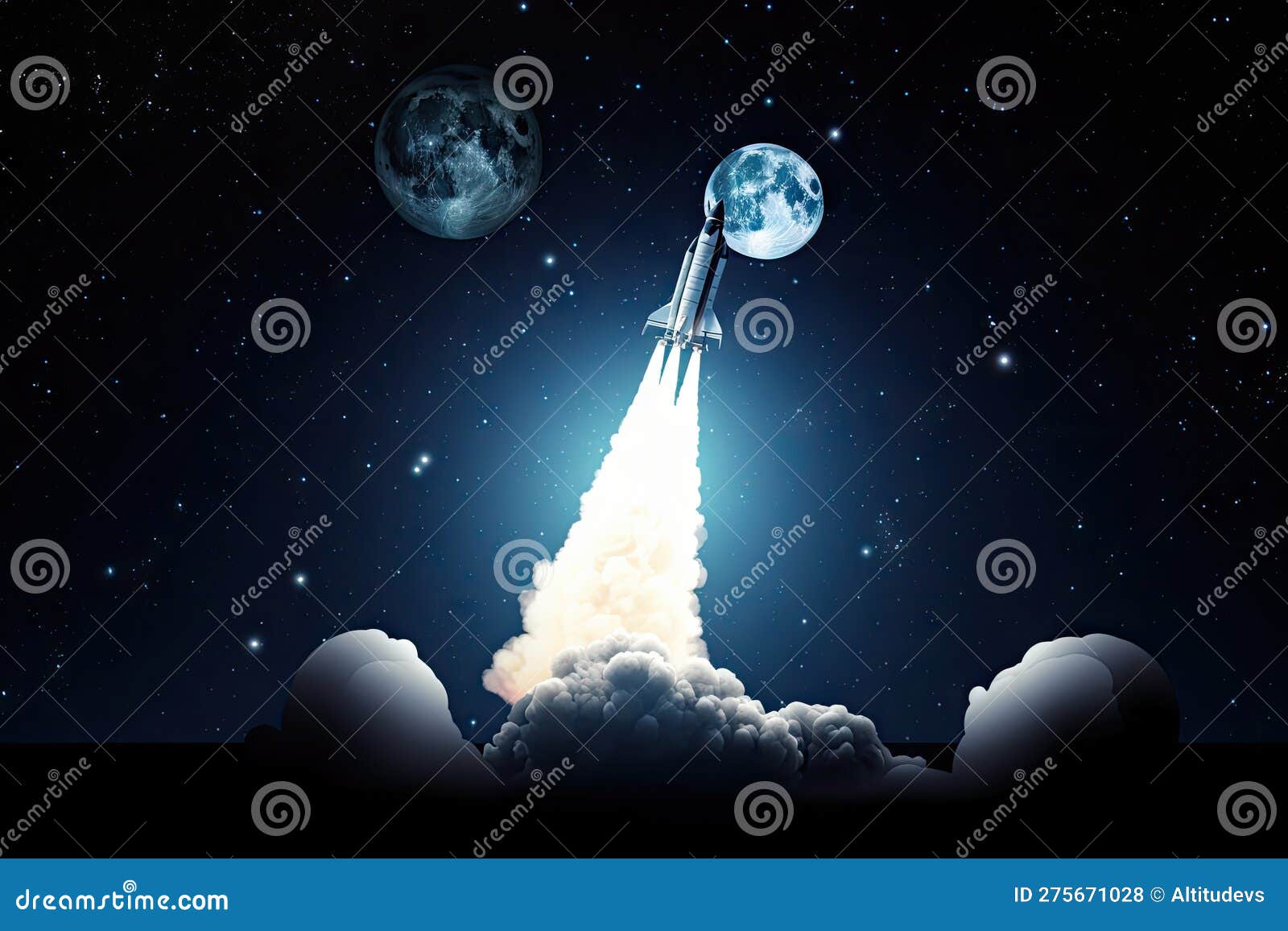 Rocket Launches and Space Missions, with the Earth in the Background ...