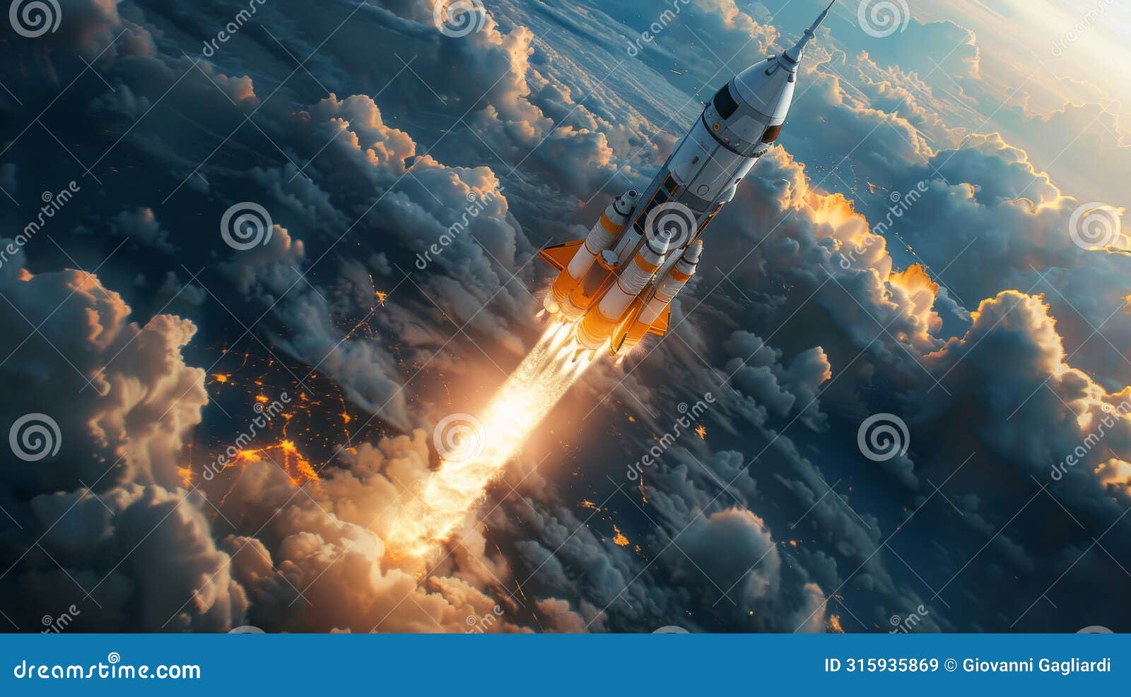 Rocket Launching from Earth with People Inside the Rocket --ar Stock ...