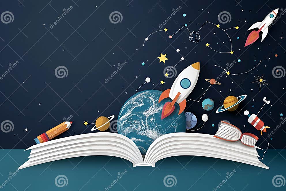 Rocket Launching into New School Year Stock Illustration - Illustration ...