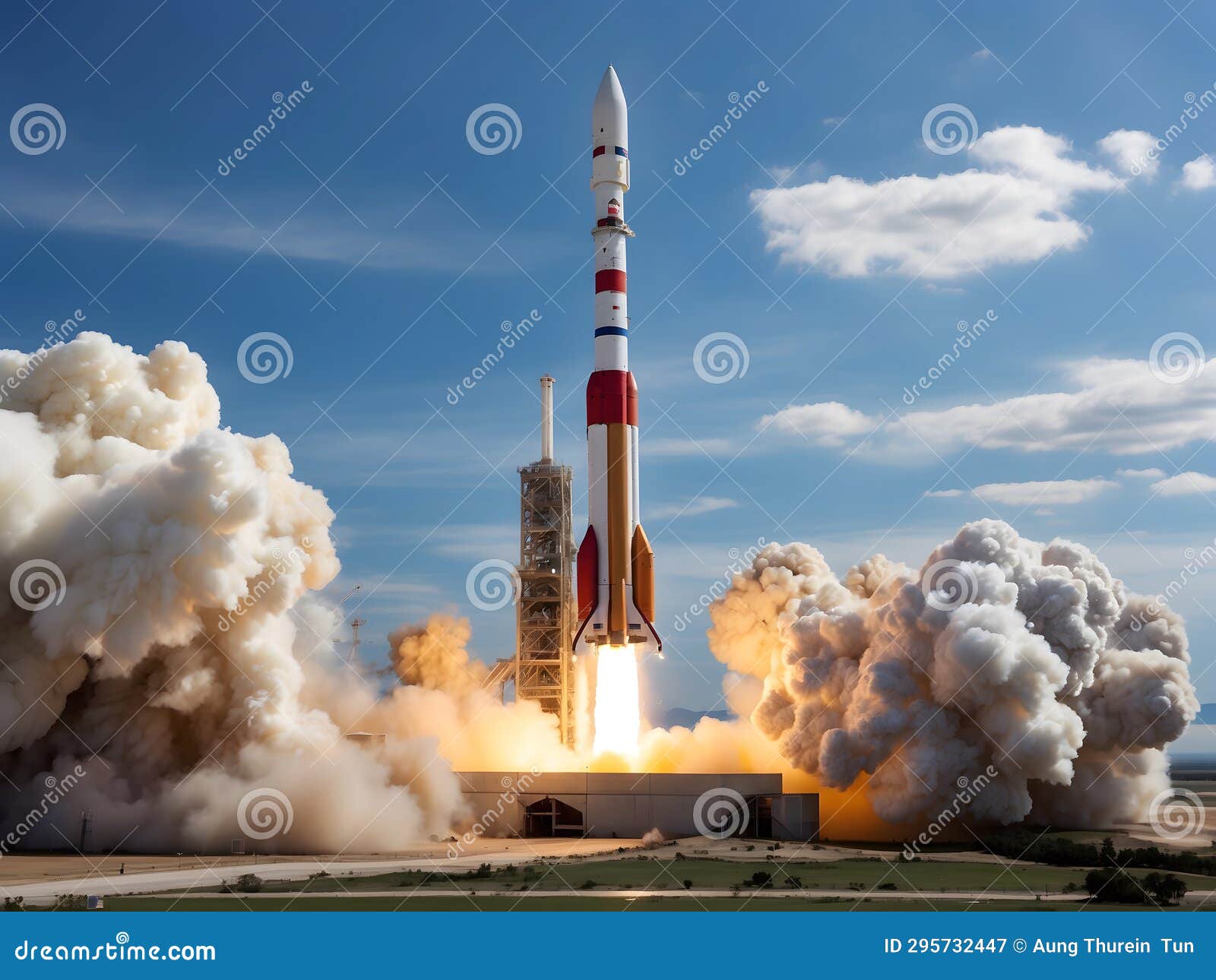 Rocket Launching Sequence from Earth Stock Illustration - Illustration ...