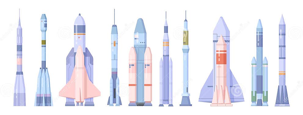 Rocket Launching for Space, Shape Ship or Shuttle Stock Vector ...