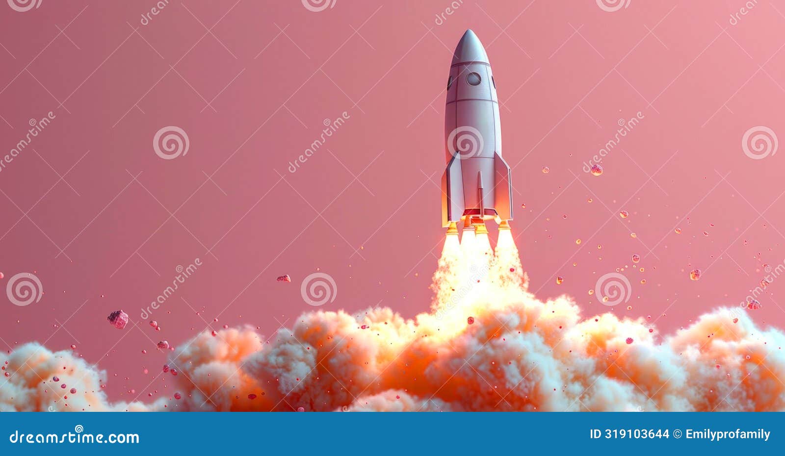 Rocket Launching into Space Stock Photo - Image of trajectory ...
