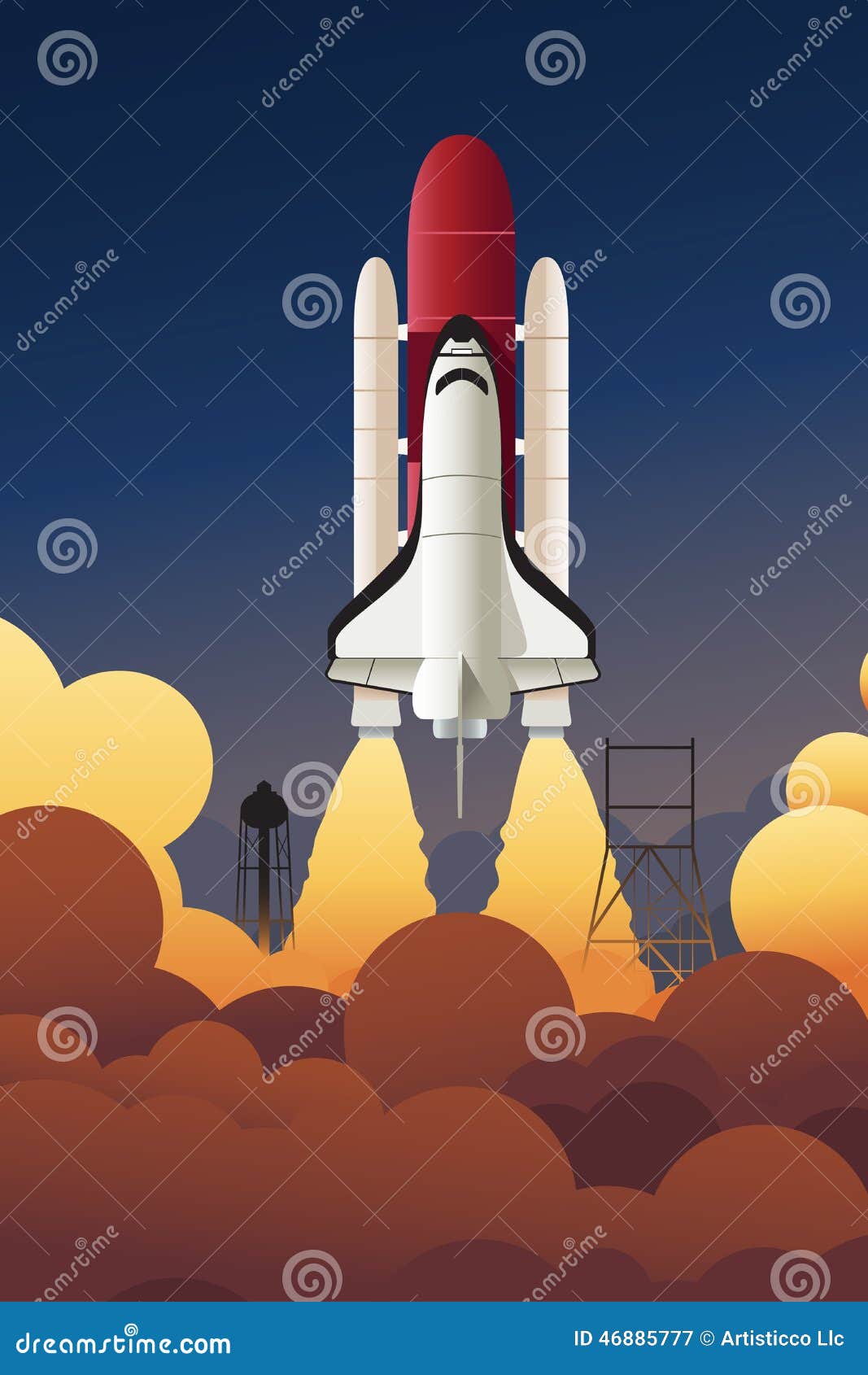 Rocket Launch Illustration