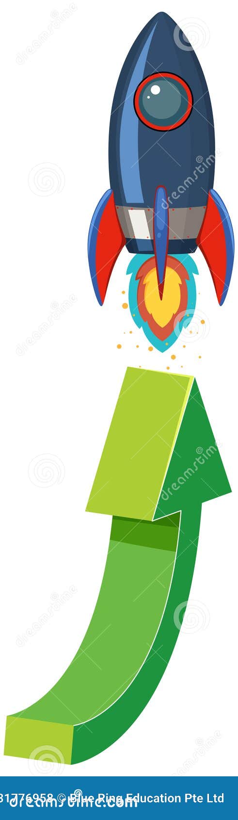 Rocket launching upward stock vector. Illustration of launch - 331776958