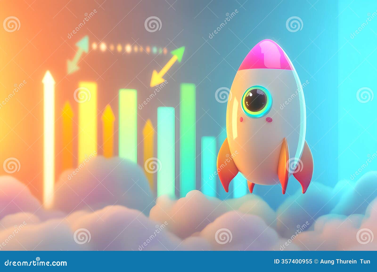 A Rocket Launching Upward from Its Base, a Concept of Unstoppable ...