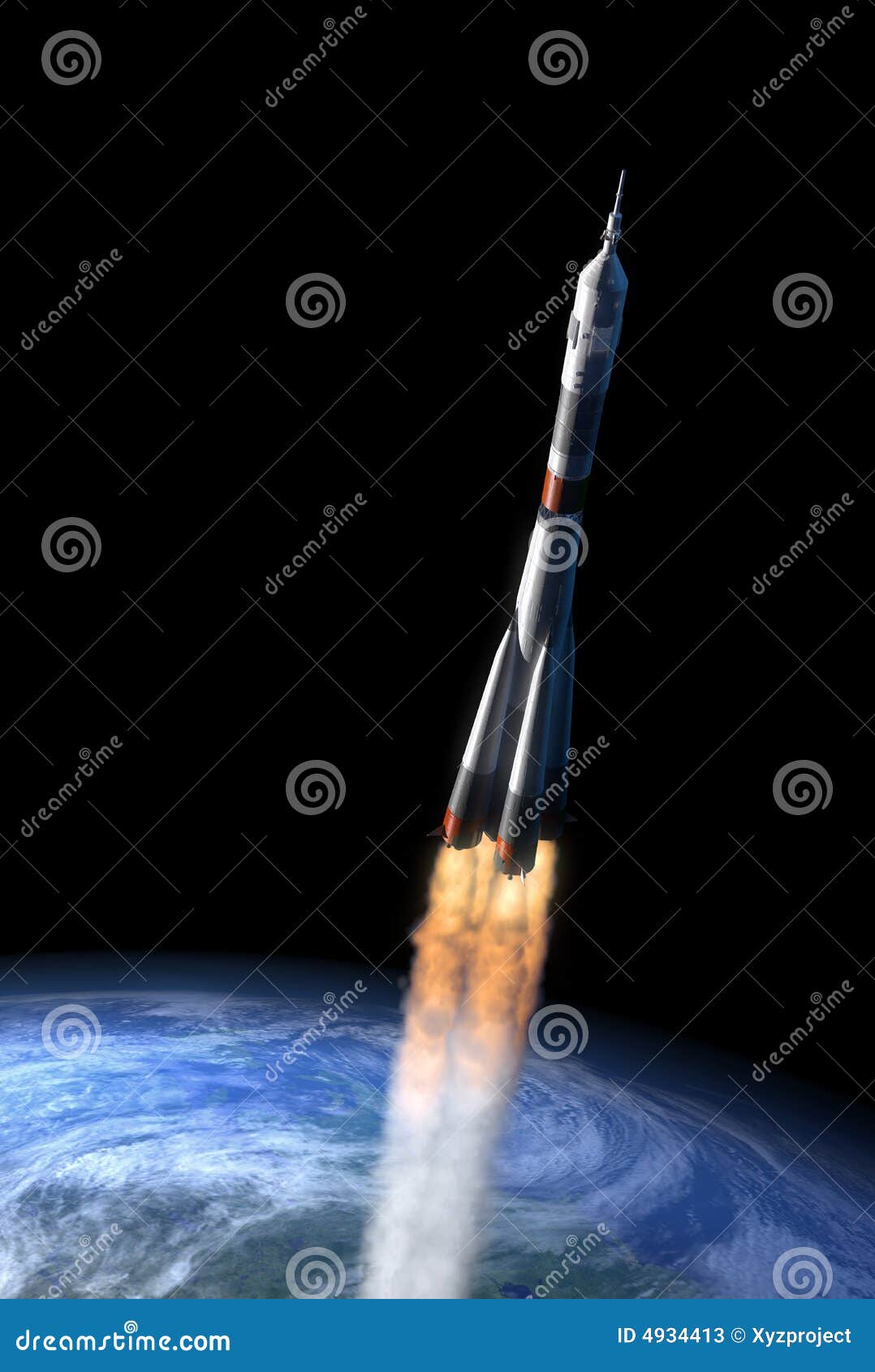 Rocket With A Kid Leaving The Earth Cartoon Vector | CartoonDealer.com ...