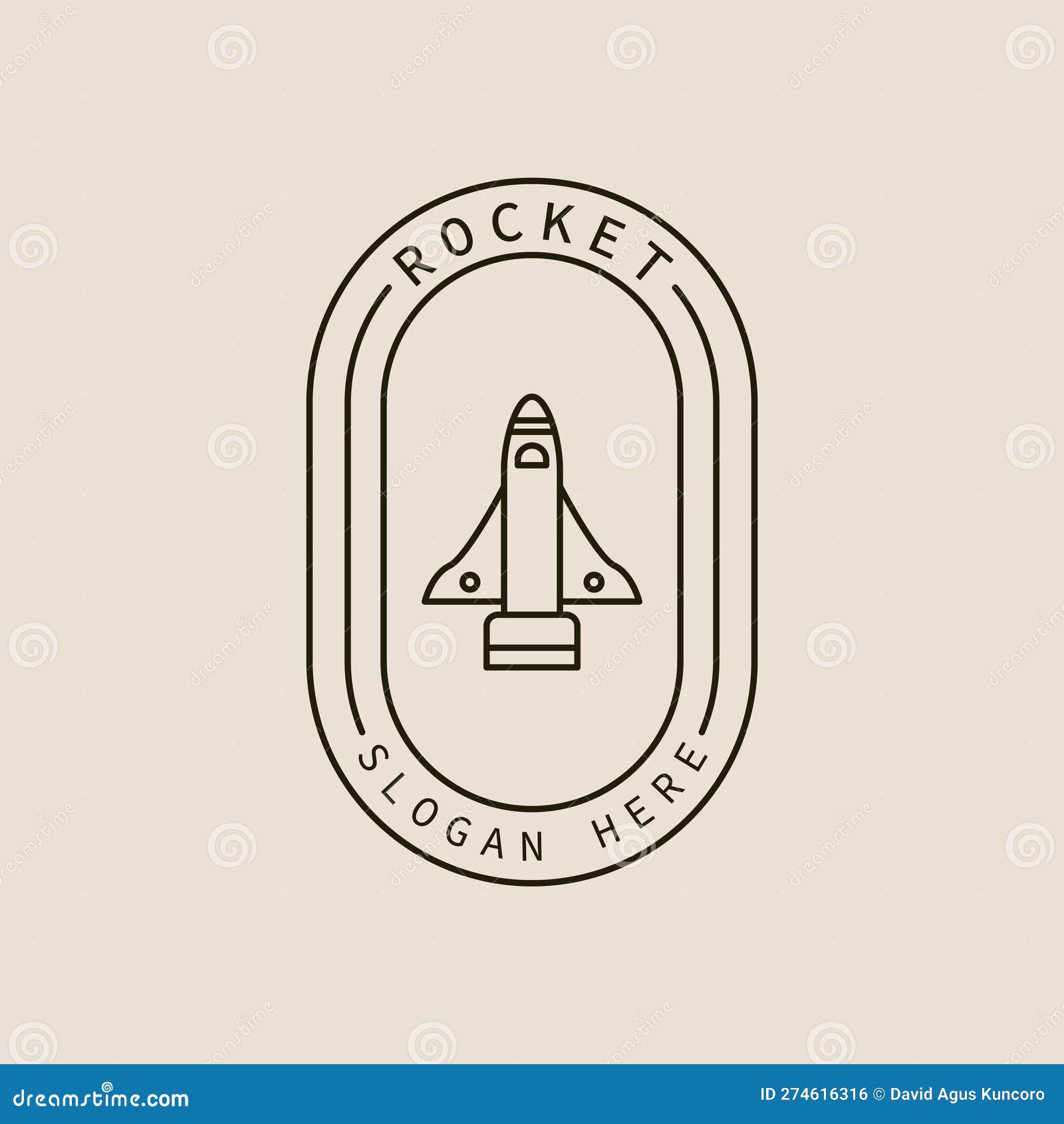 Rocket Line Art Icon Logo Vector Symbol Illustration Design,with Emblem ...