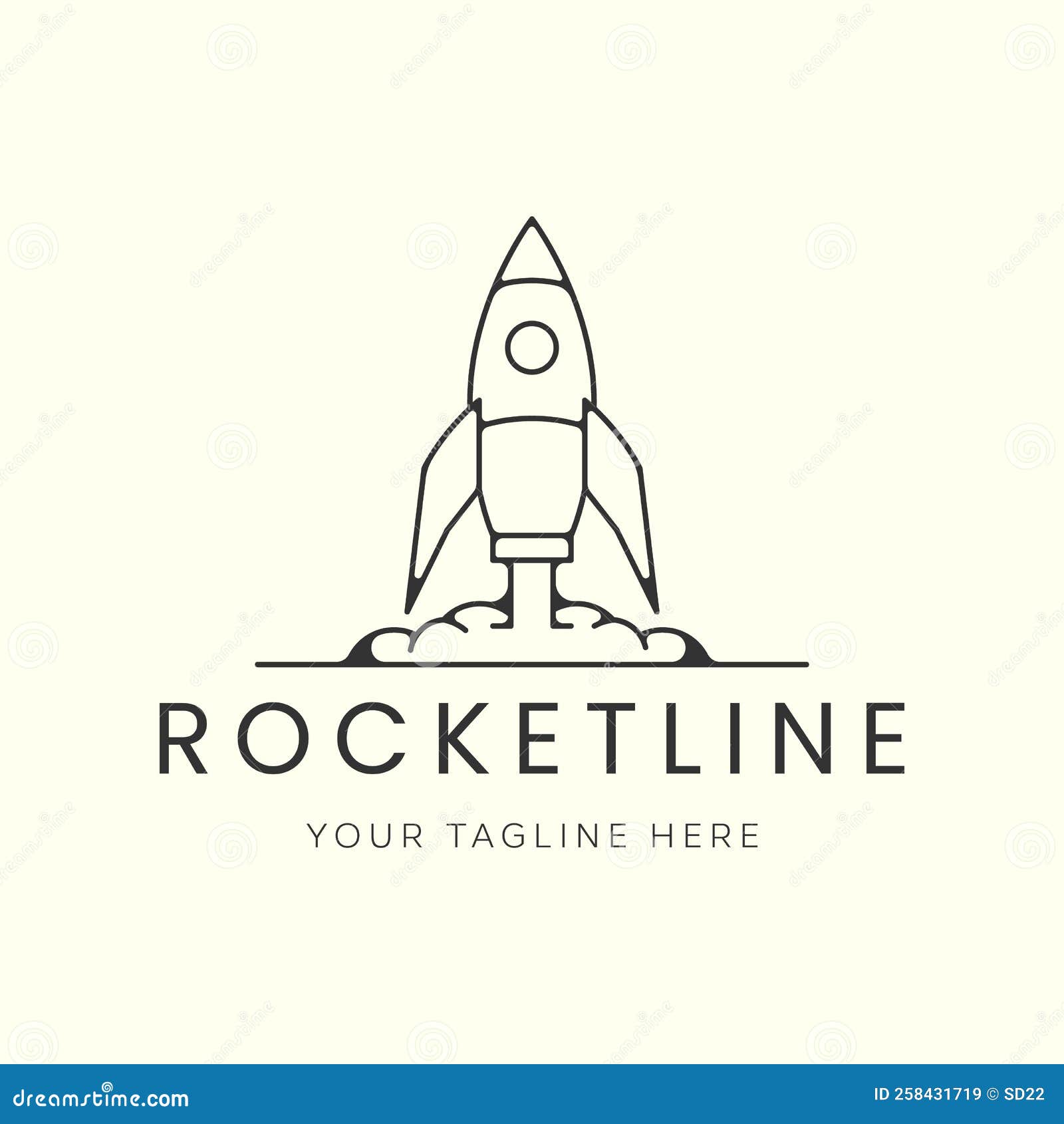 Rocket Line Art Logo Vector Template Illustration Design Stock Vector ...