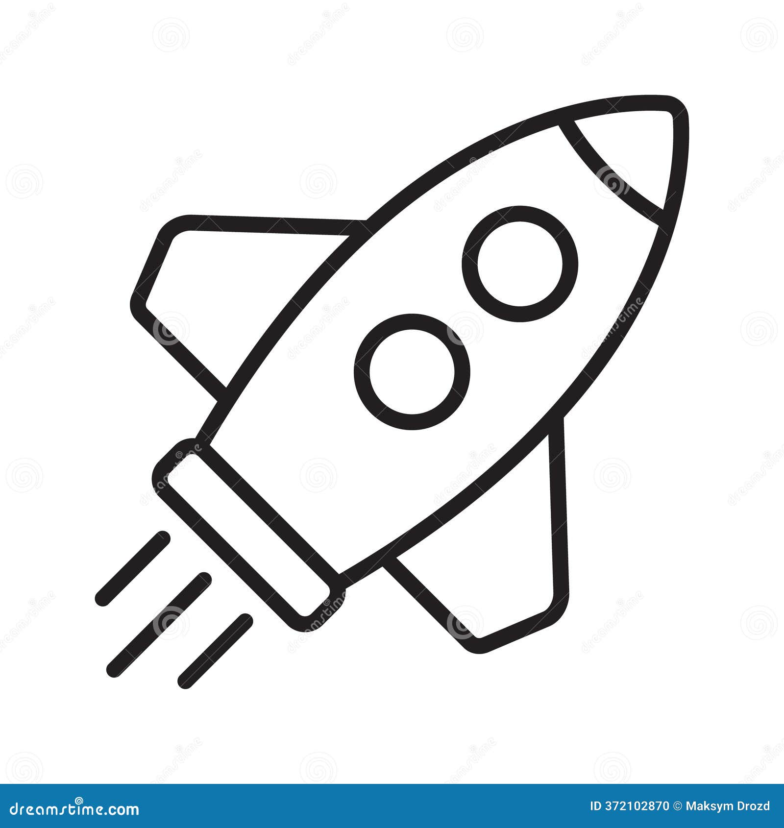Rocket One Line Drawing Minimalism Technology Theme. Vector Continuous ...