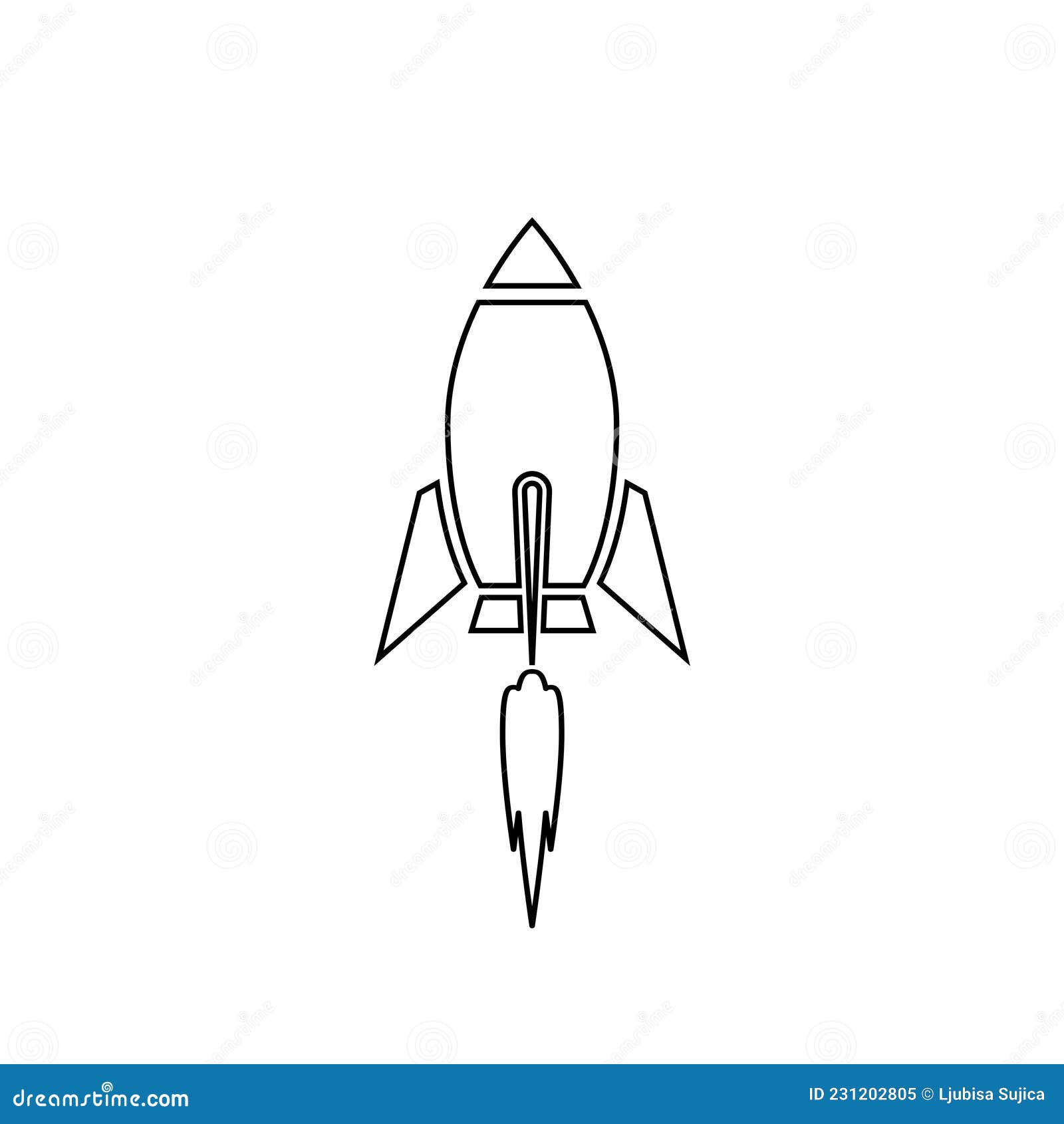 Rocket One Line Drawing Minimalism Technology Theme. Vector Continuous ...