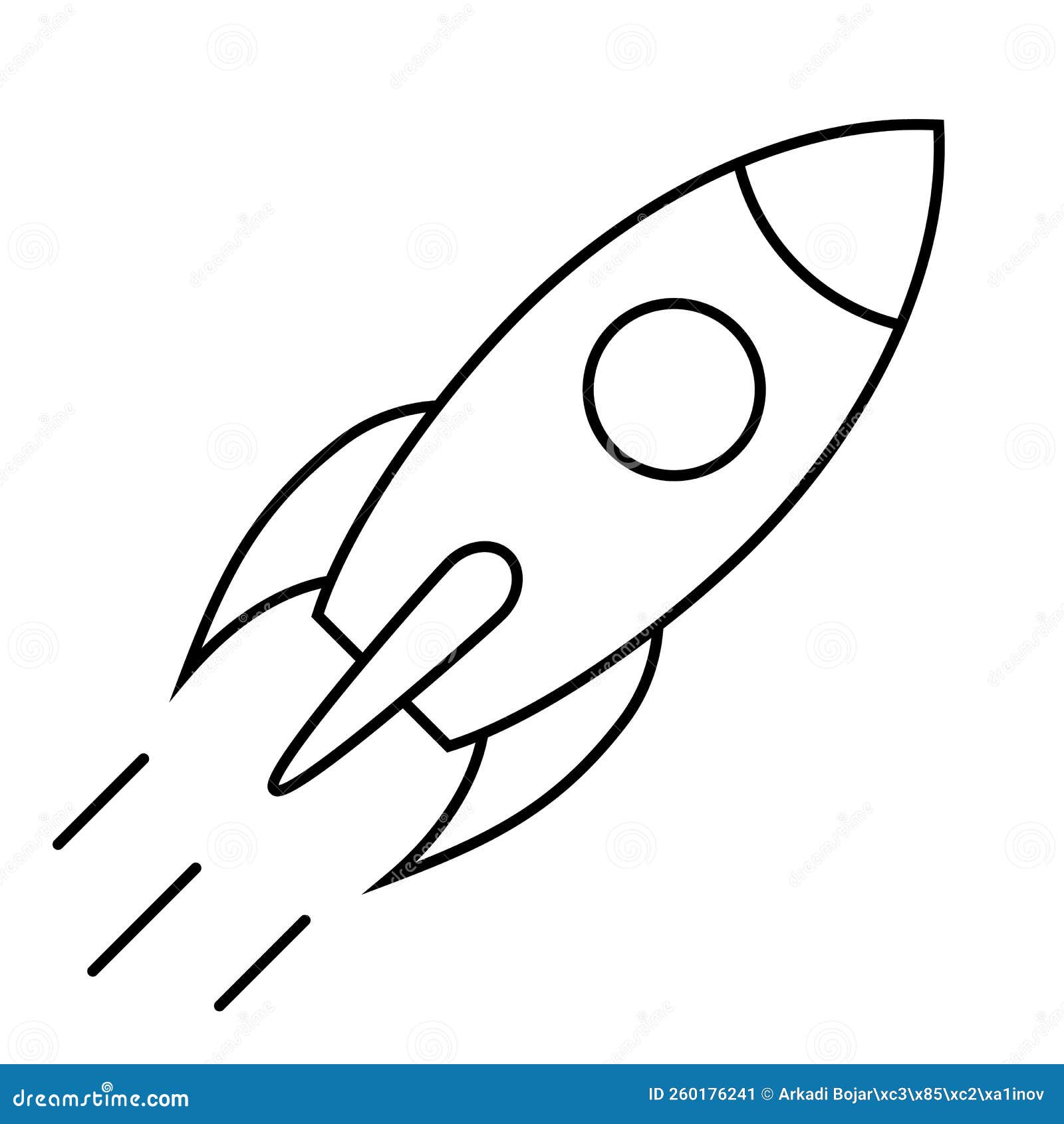 Rocket Line Icon, Space Ship Symbol Stock Vector - Illustration of ...