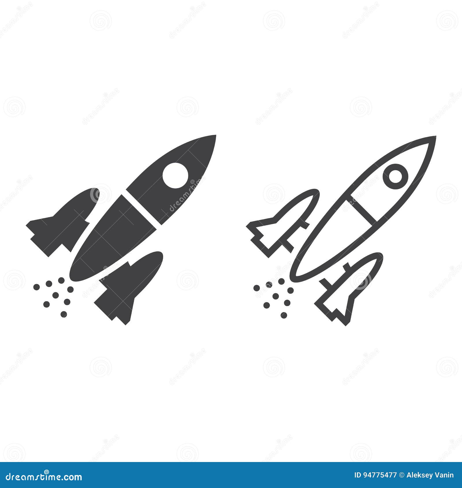Rocket One Line Drawing Minimalism Technology Theme. Vector Continuous ...
