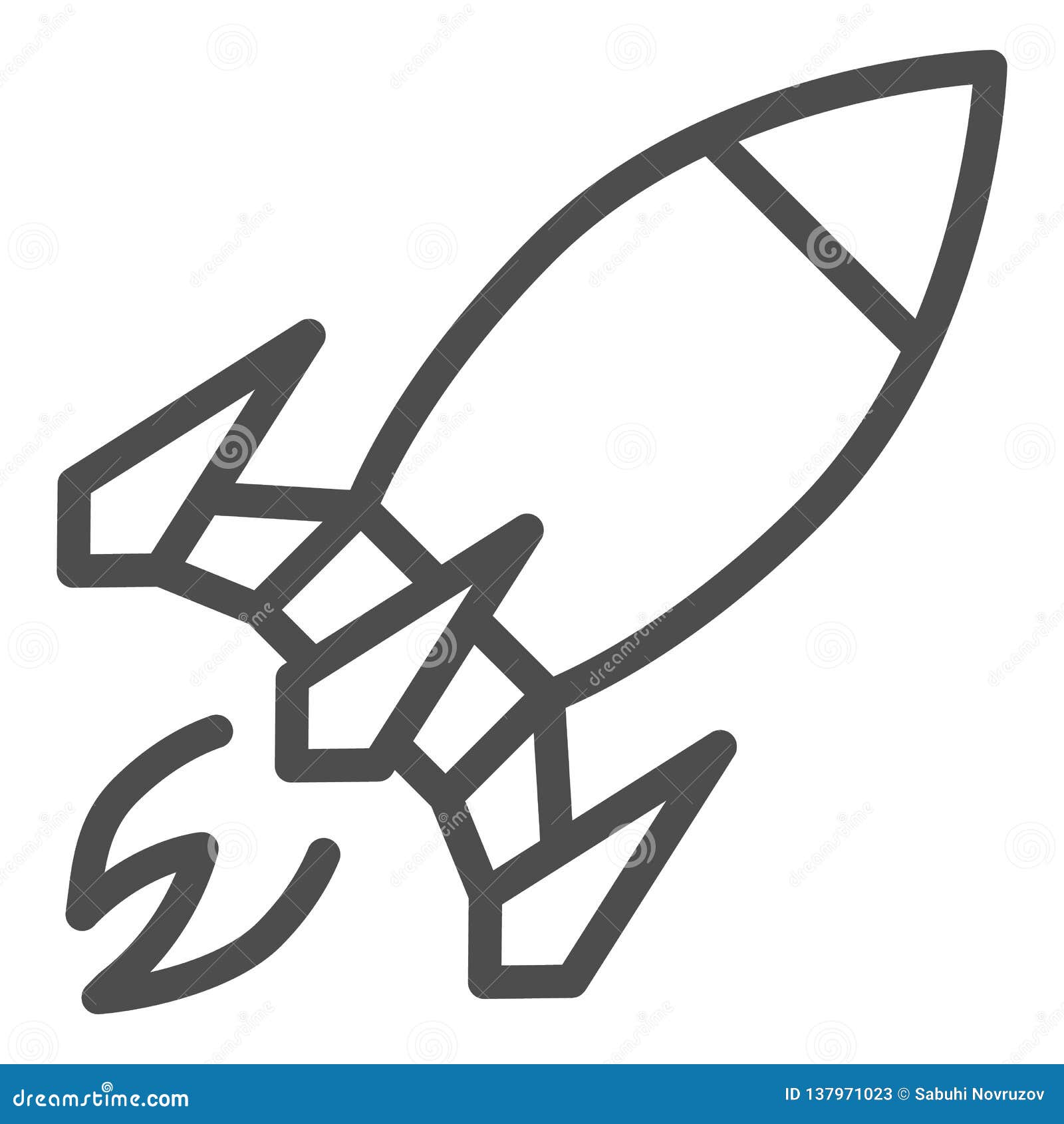 Rocket Line Icon. Spaceship Vector Illustration Isolated on White Stock ...