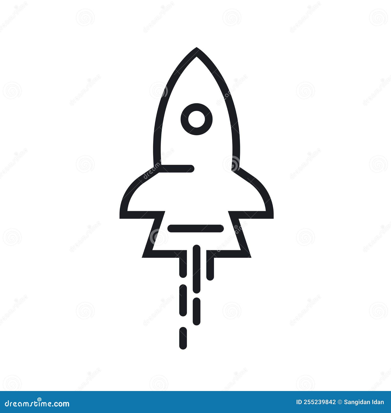 Rocket Line Icon Vector Illustration Concept Design Stock Vector ...