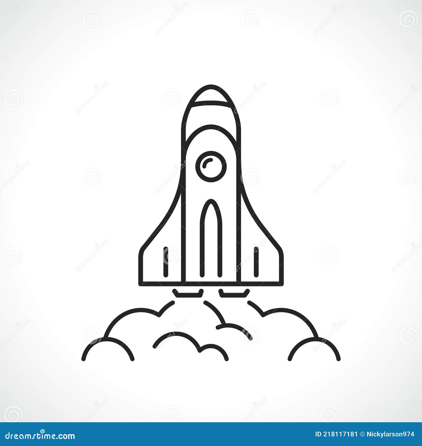 Rocket Line Icon Vector Symbol Stock Vector - Illustration of startup ...