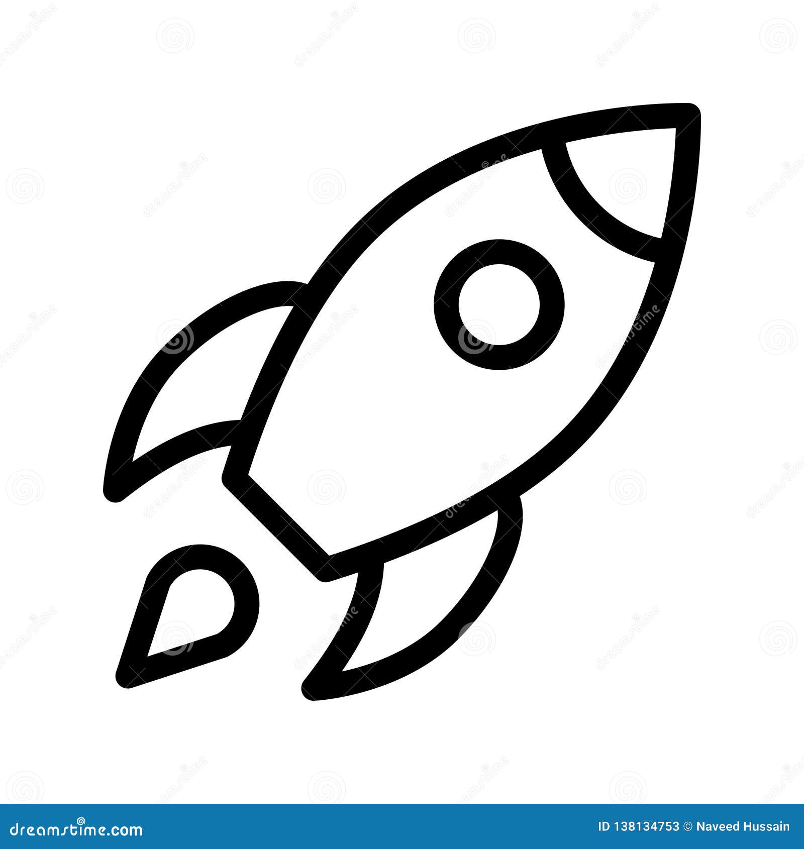 Rocket line vector icon stock vector. Illustration of icon - 138134753