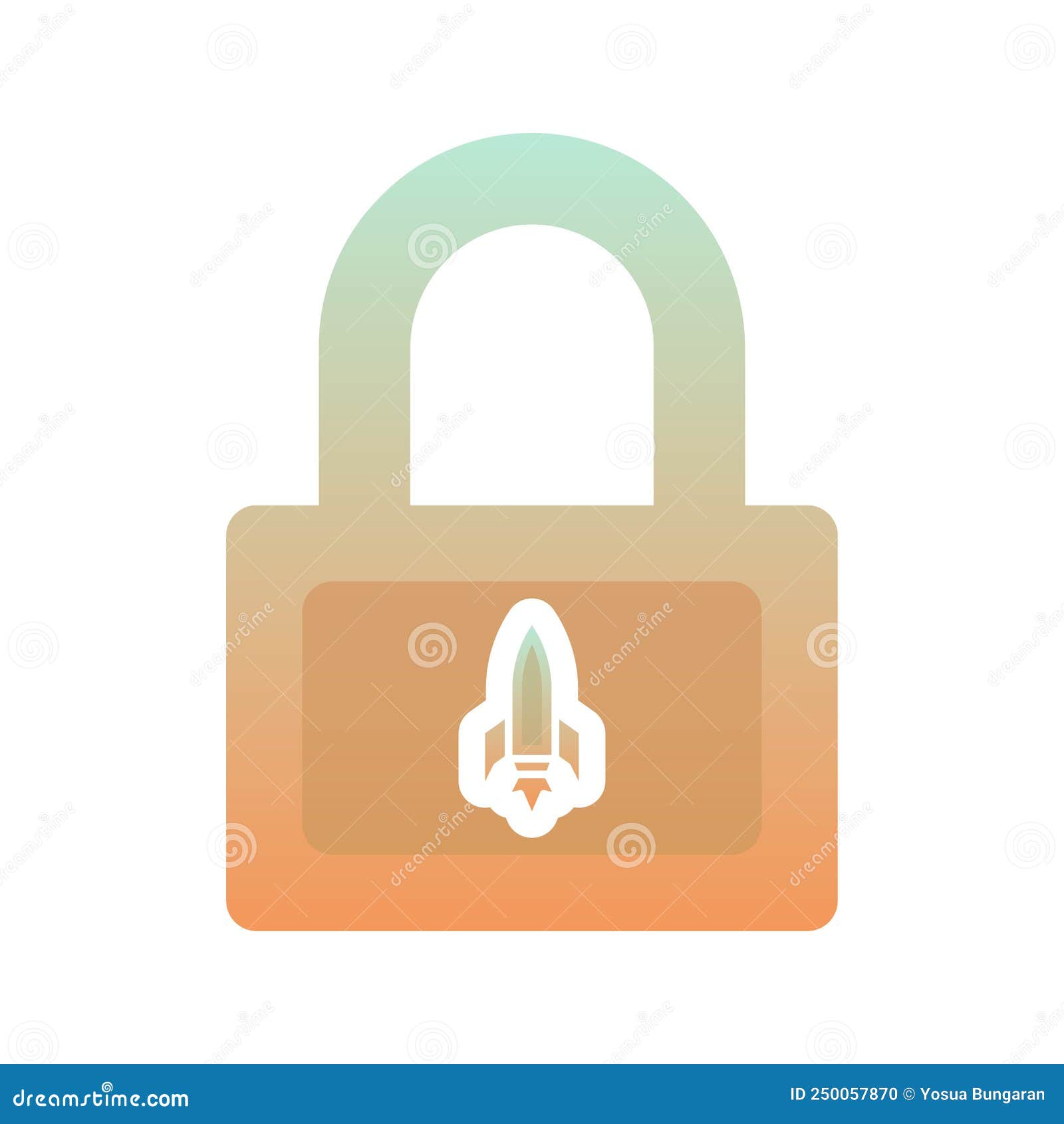 Rocket Lock Logo Gradient Design Template Icon Element Stock Vector ...