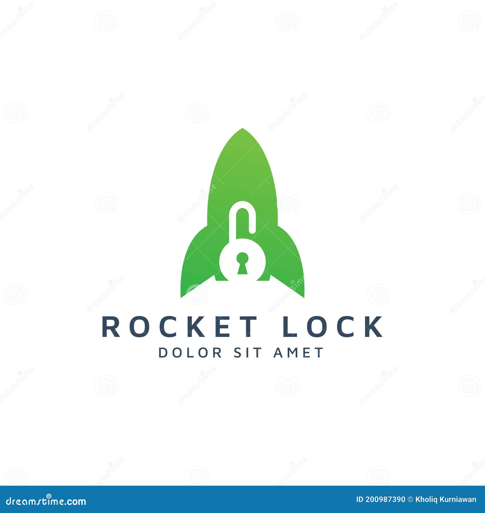 Rocket and Lock Negative Space Logo Design Stock Vector - Illustration ...