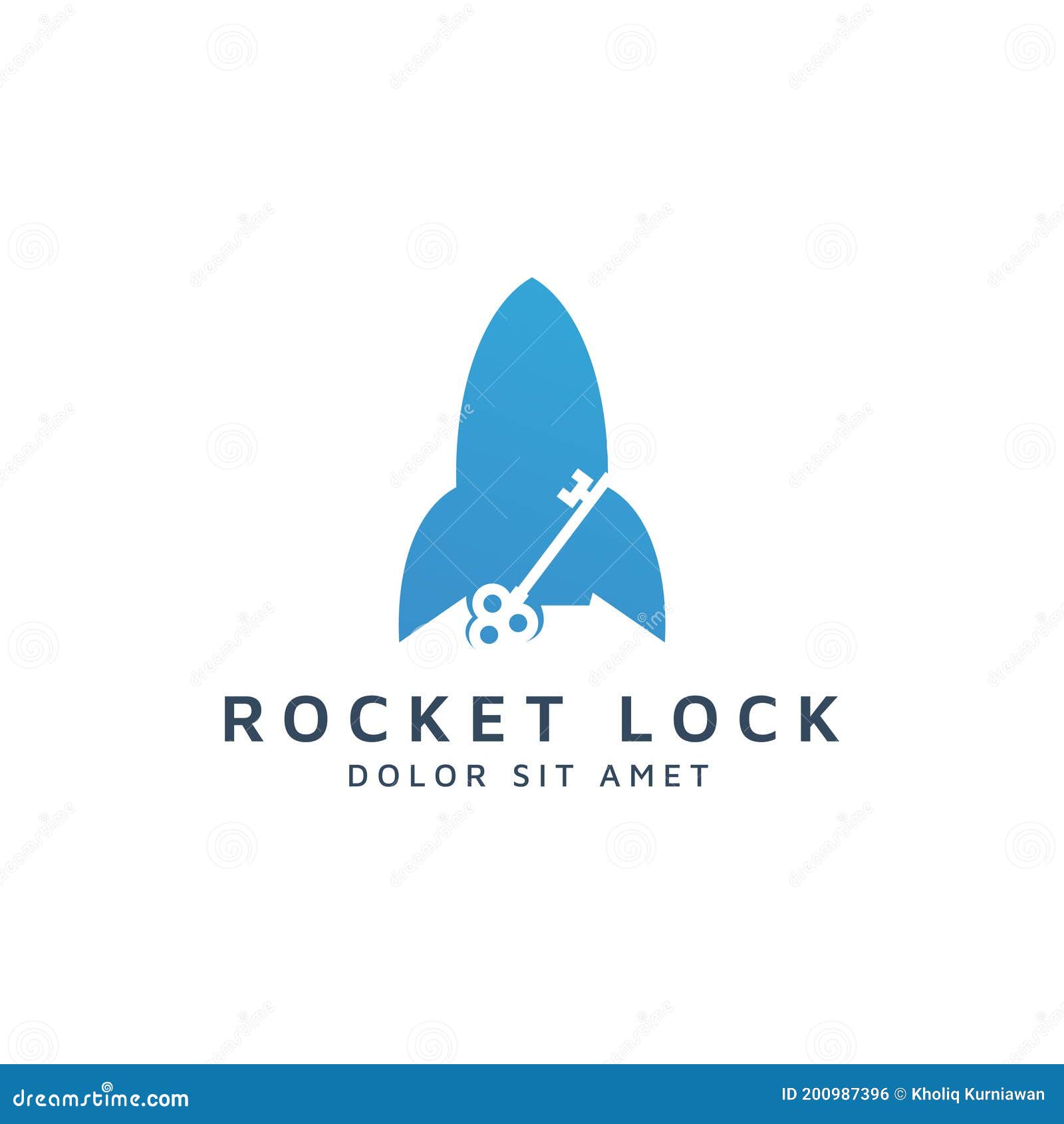 Rocket and Lock Negative Space Logo Design Stock Vector - Illustration ...