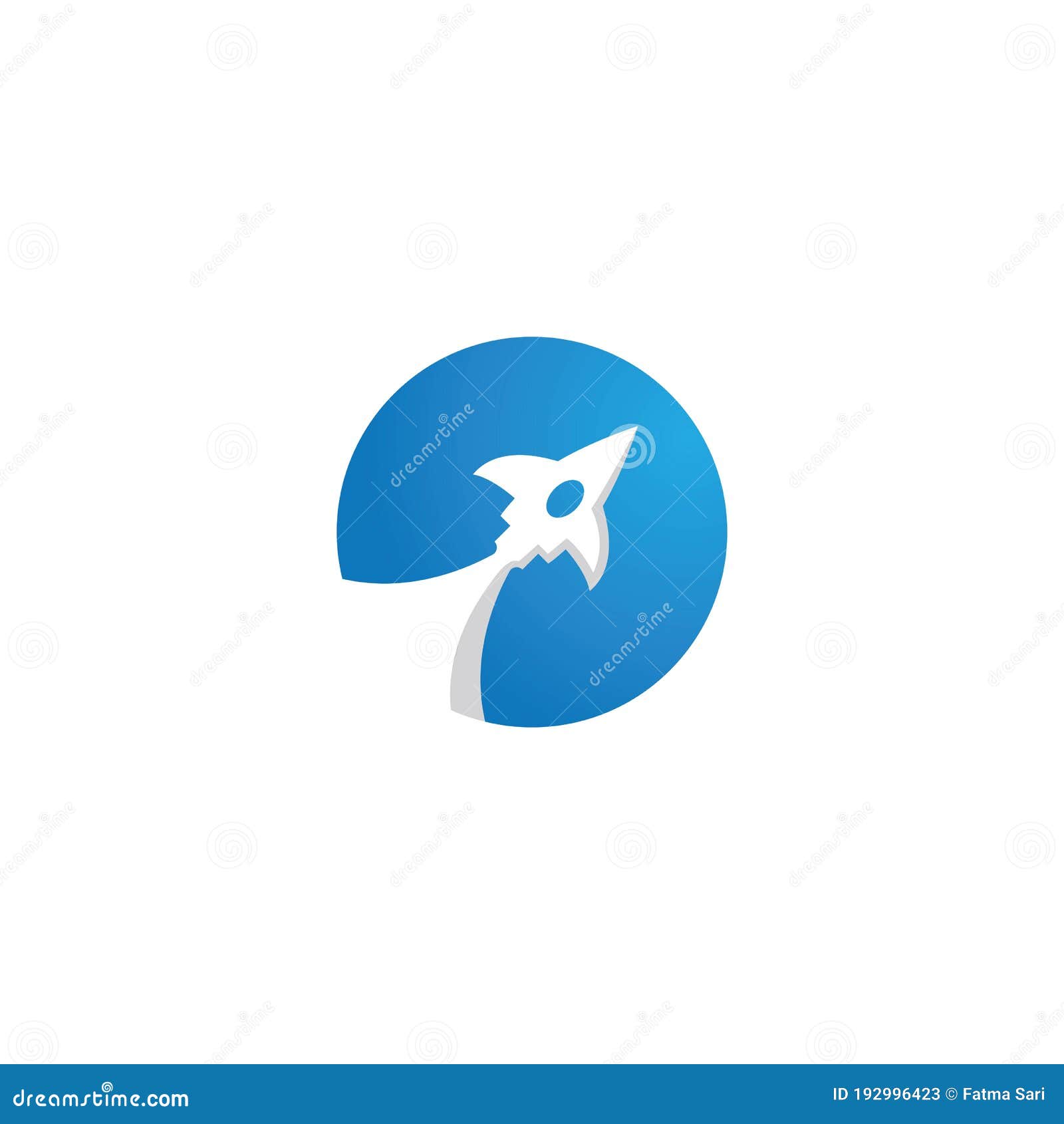 Rocket Logo Blue Gradient Vector Illustration Stock Vector ...