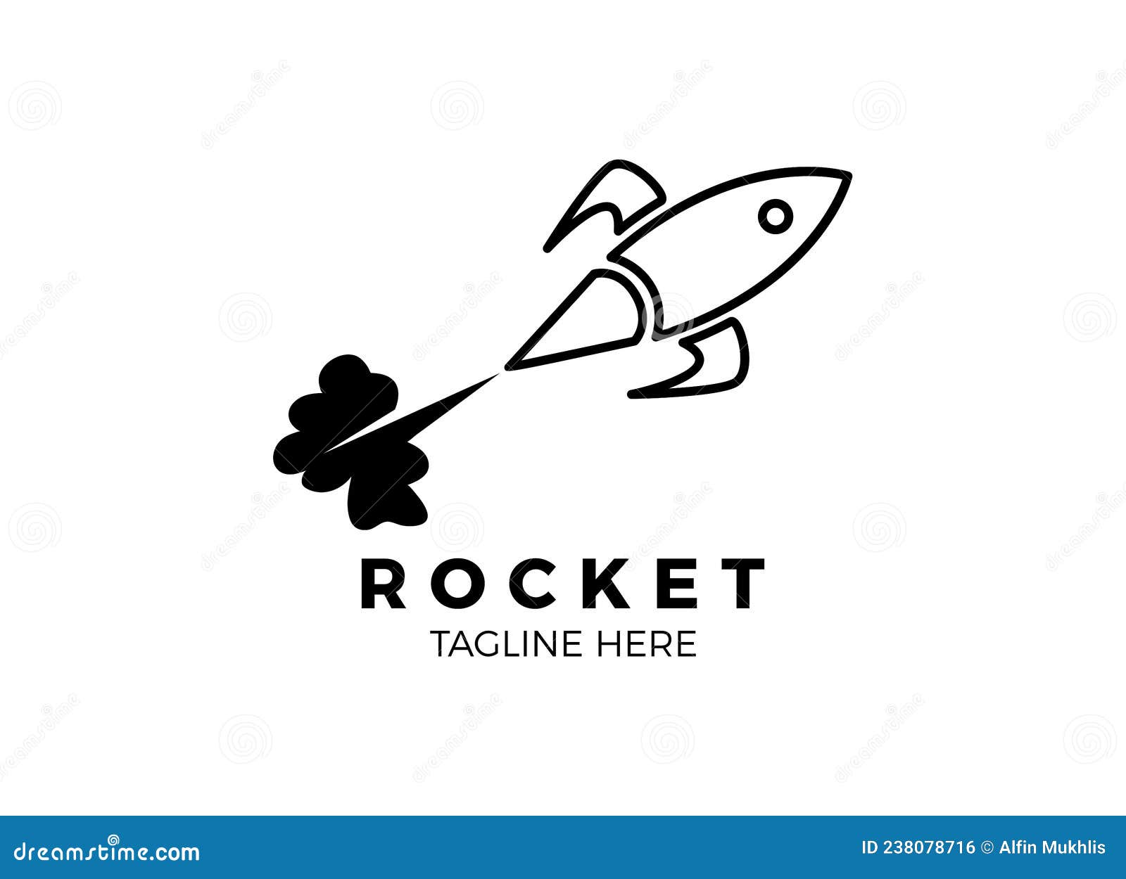 Rocket Advance Technology Launching Vector Logo Design Stock Vector ...