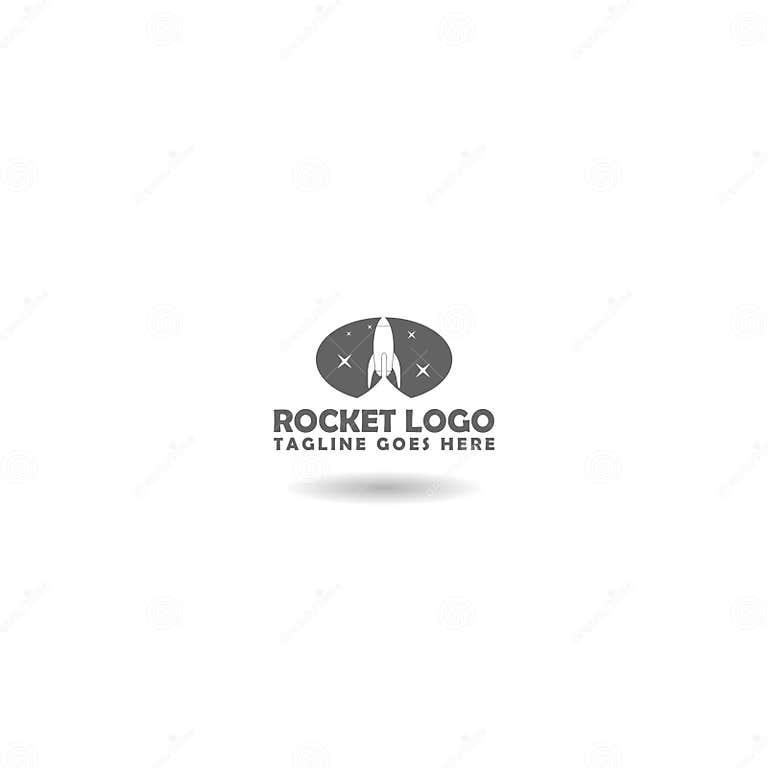 Rocket Logo Icon Template with Shadow Stock Illustration - Illustration ...