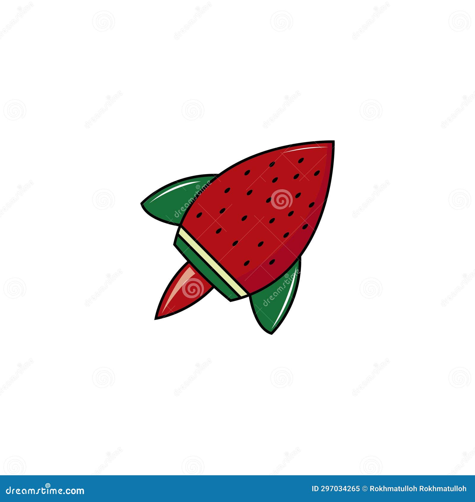 Rocket Logo Icon Watermelon Vector Illustration Design Stock Vector ...