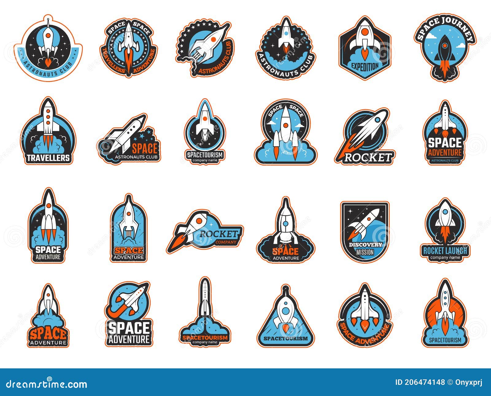 Rocket Logo. Infinity Shuttle In Cosmos Lunch Startup Symbols Recent ...