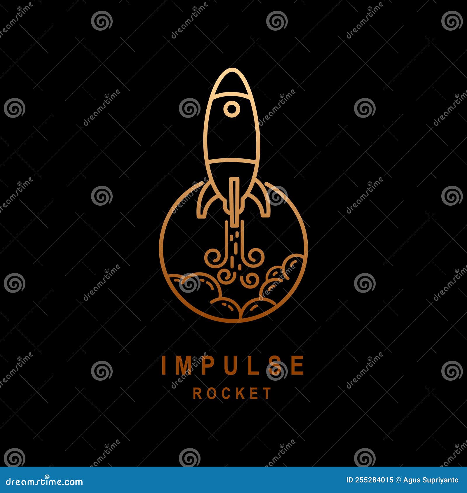 Rocket Logo Vector Monoline Style Design, Creative Concepts Stock ...