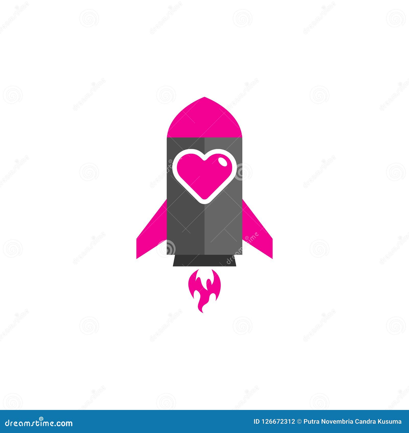 Rocket Love Logo Icon Design Stock Vector - Illustration of heart ...