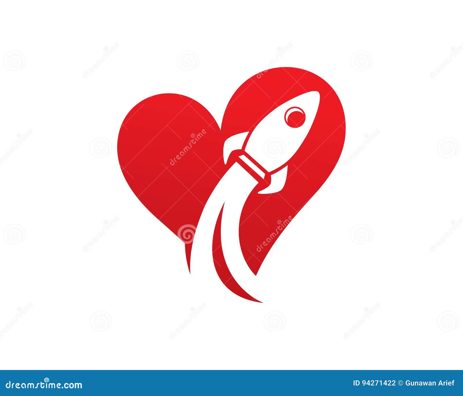 Rocket Love Logo Template Design Vector, Emblem, Design Concept ...
