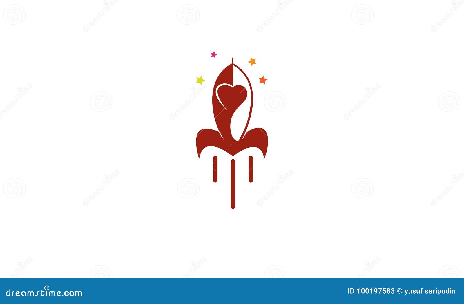 Rocket love stock vector. Illustration of star, love - 100197583