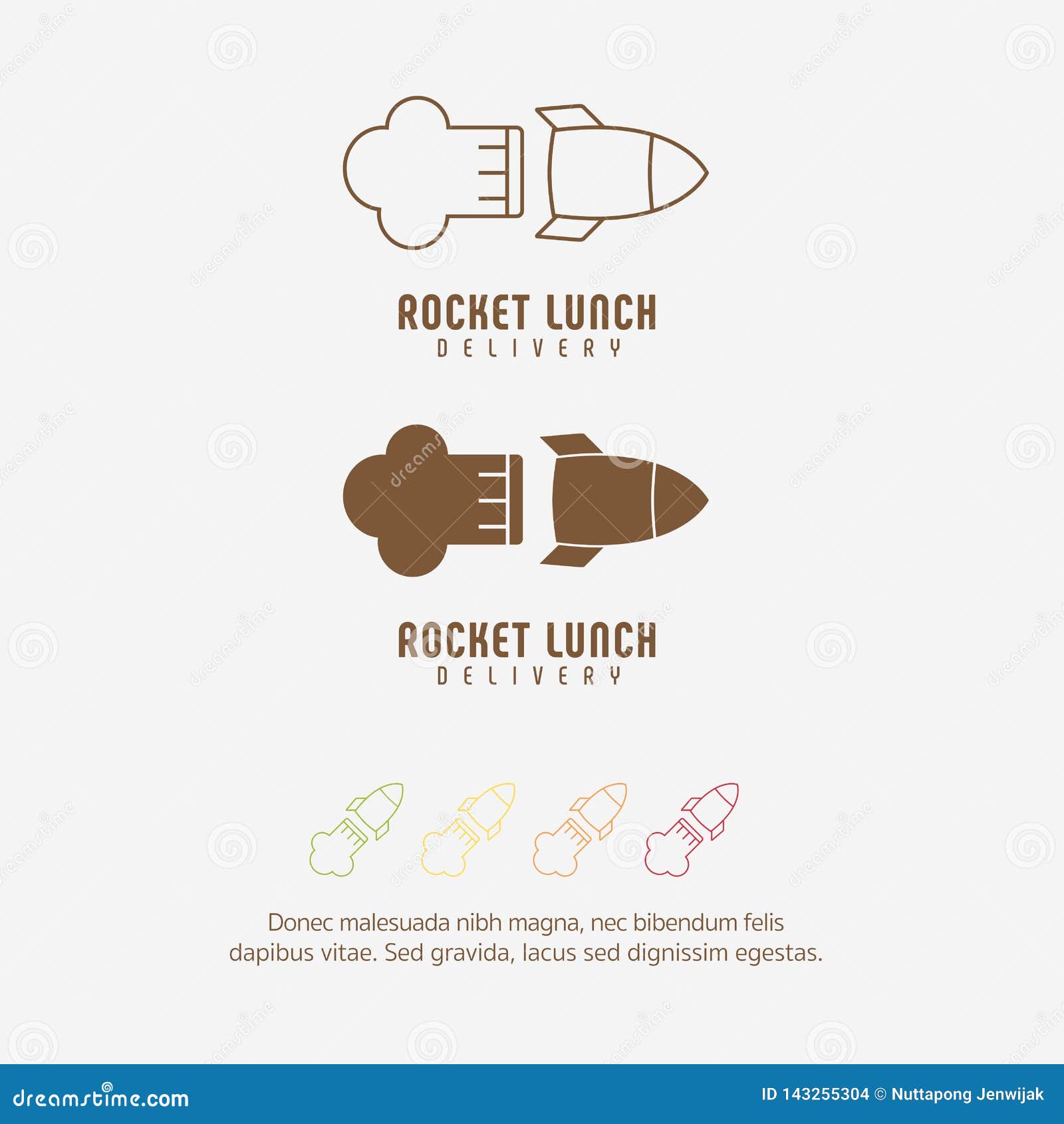 Rocket Lunch Logo Design Vector Stock Vector - Illustration of identity ...
