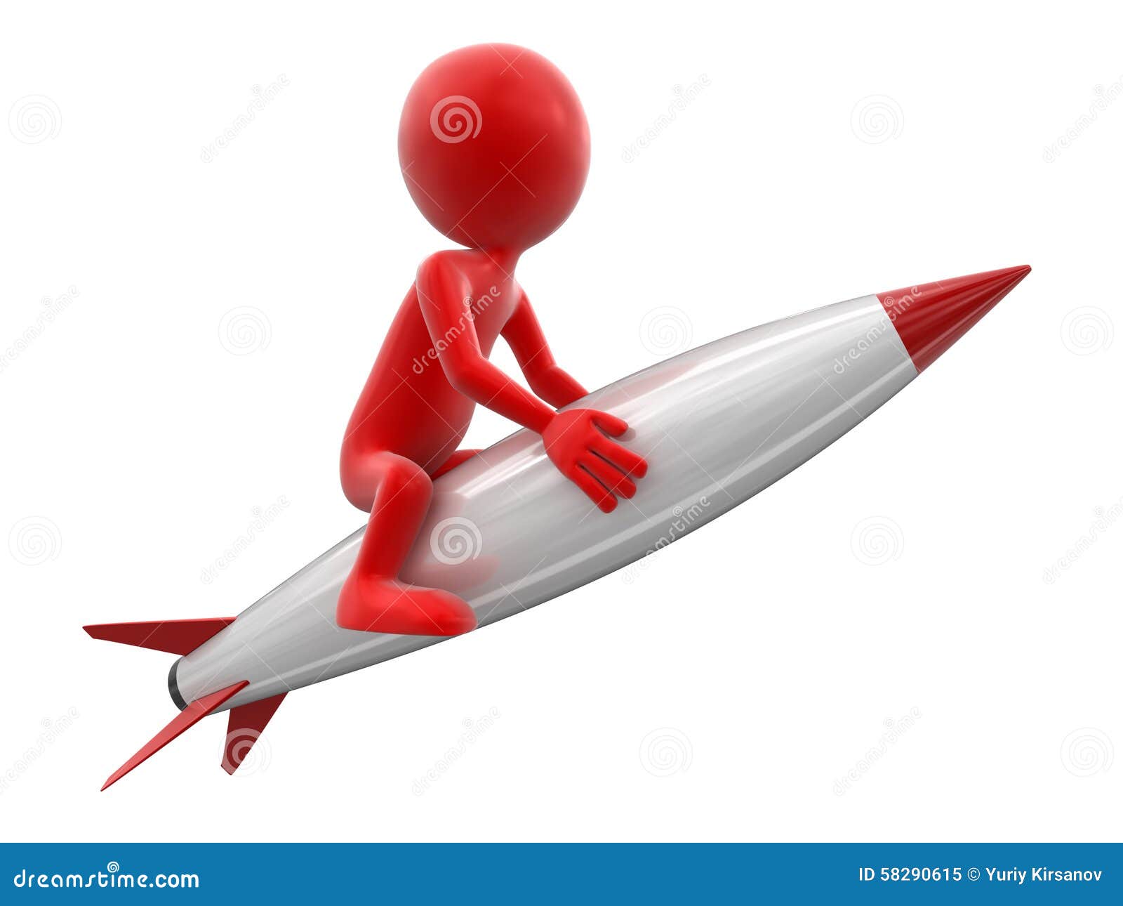 Rocket Man (clipping Path Included) Stock Illustration - Illustration ...