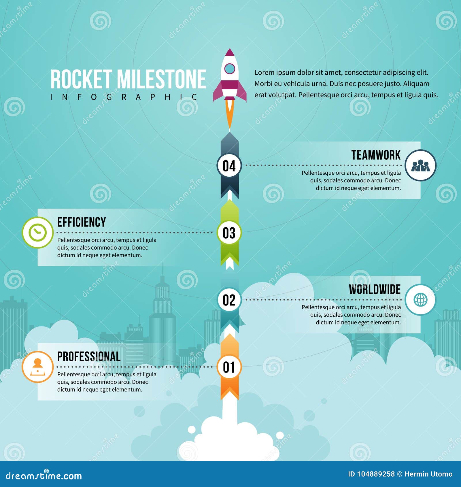 Rocket Milestone Infographic Vector Illustratie - Illustration of ...