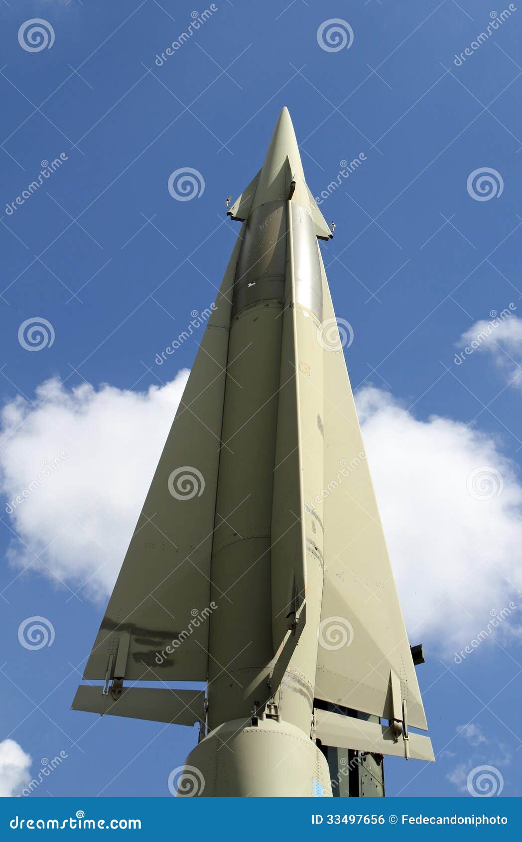 Rocket with Military Explosive Warhead for the War and Blue Sky Stock ...