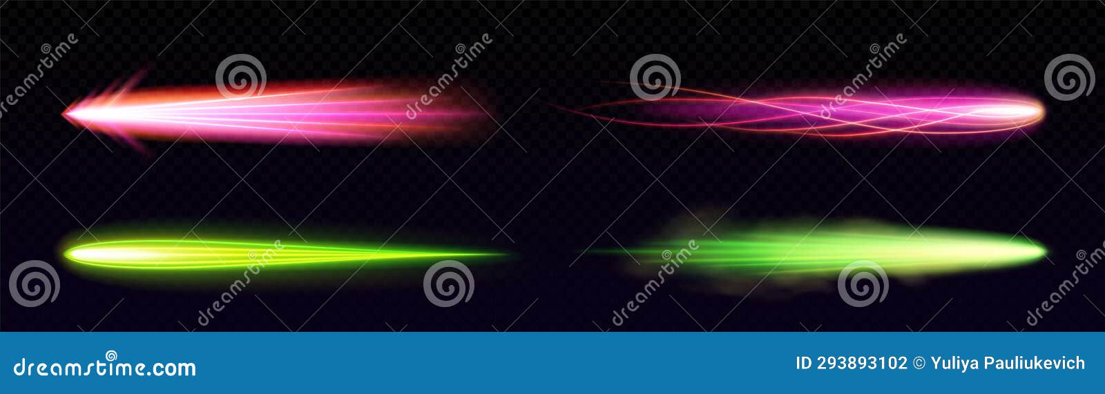 Rocket Missile or Star Falling Light Vfx Effect. Stock Vector ...