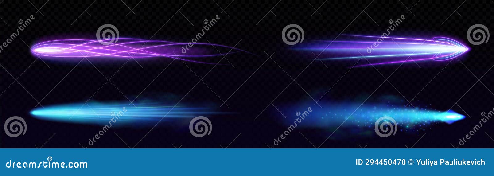 Rocket Missile or Star Motion Light Trail Effect. Stock Vector ...