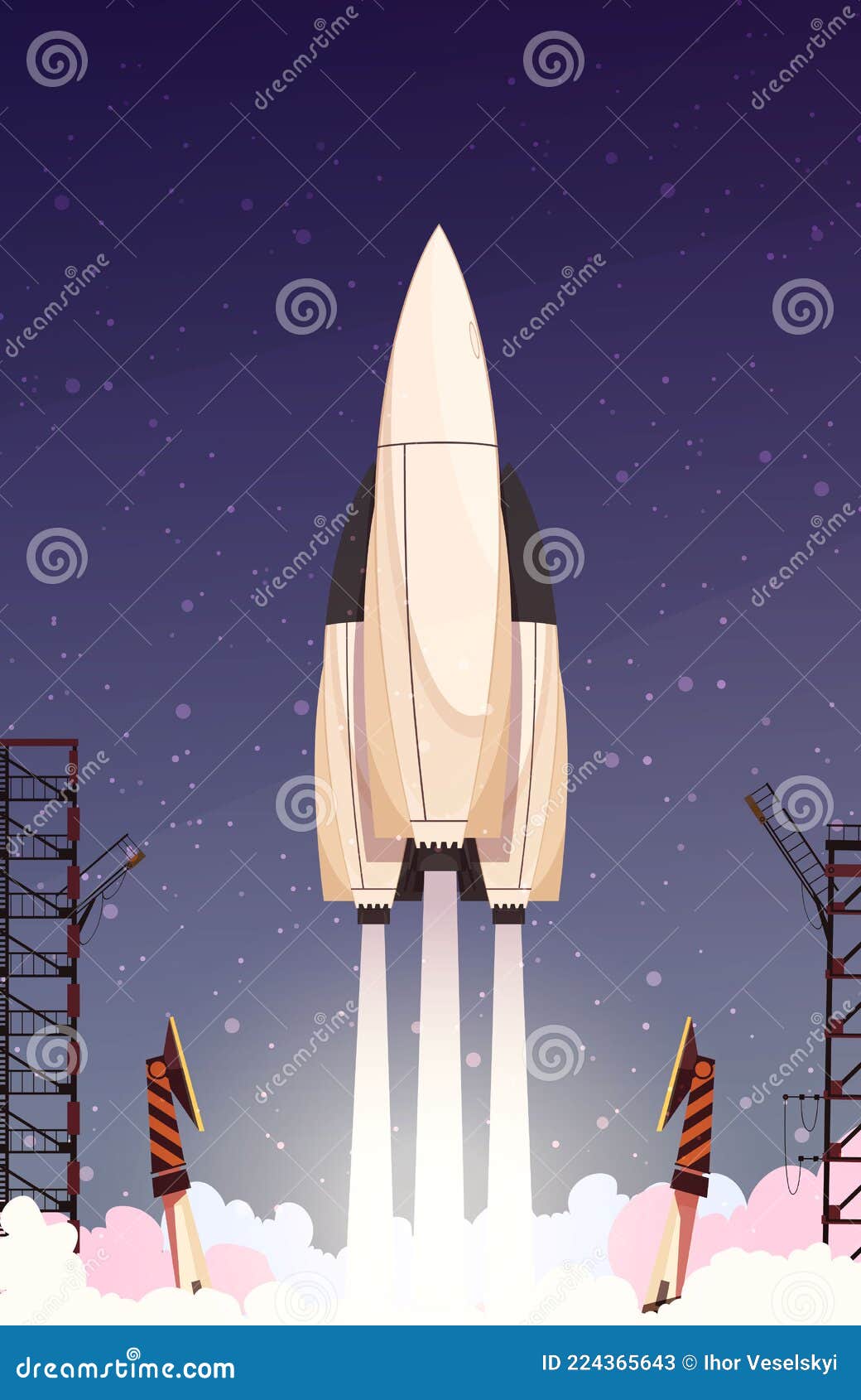 Rocket Missile Takeoff Composition Stock Vector - Illustration of craft ...