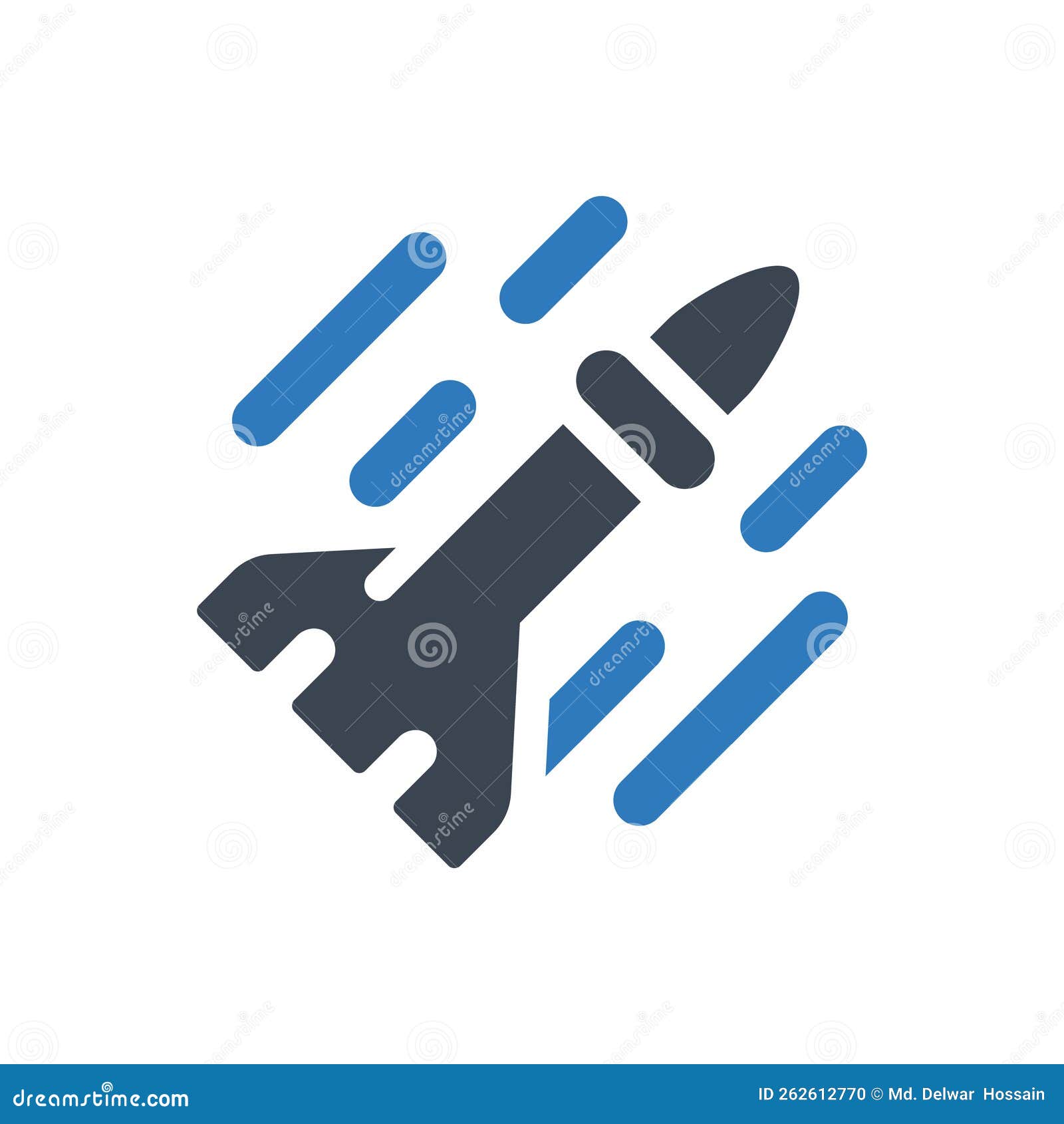 Rocket mission icon stock vector. Illustration of flight - 262612770