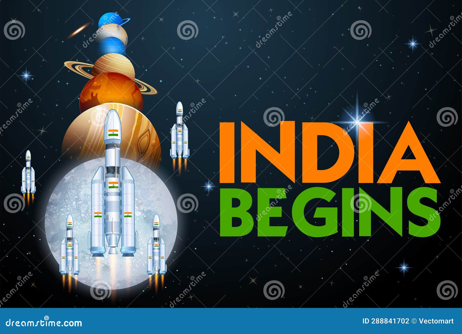 Rocket Mission Launched by India for Lunar Exploration Mission Stock ...