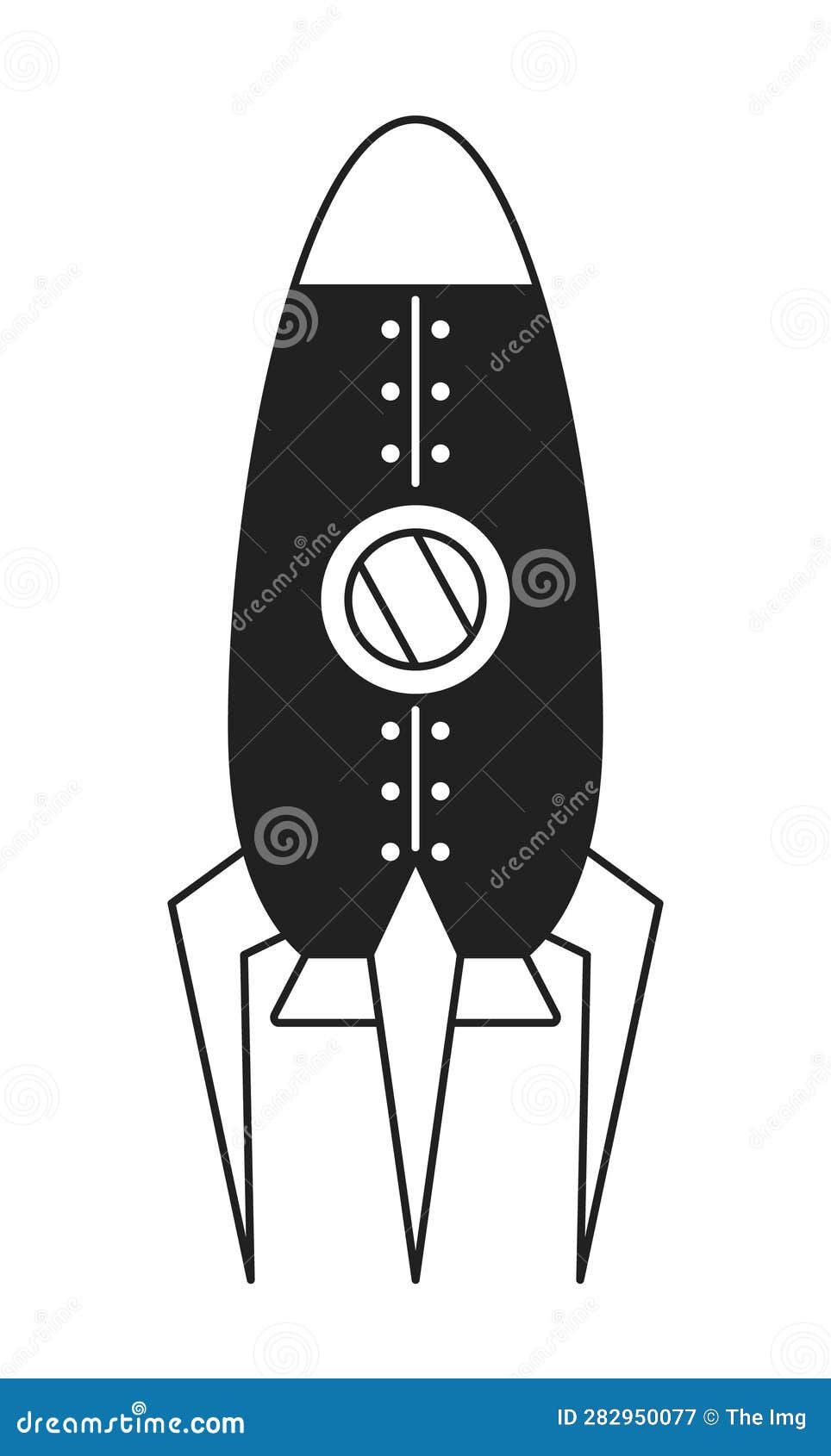 Rocket Monochrome Flat Vector Object Stock Vector - Illustration of ...
