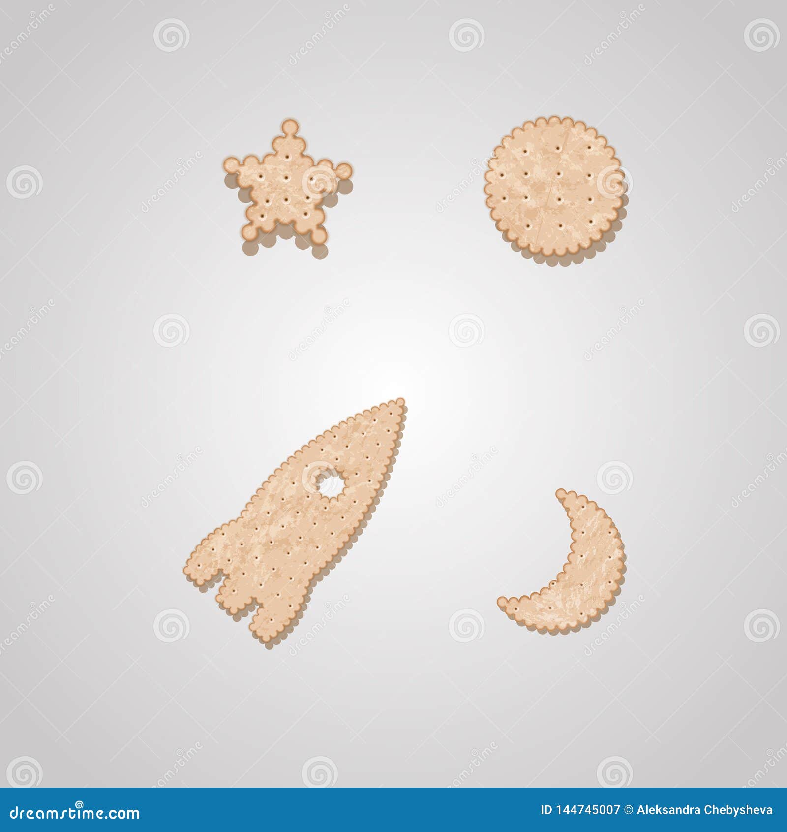 Rocket, Moon and Star Cracker-shaped Cookies. Biscuit Cookie Cracker ...